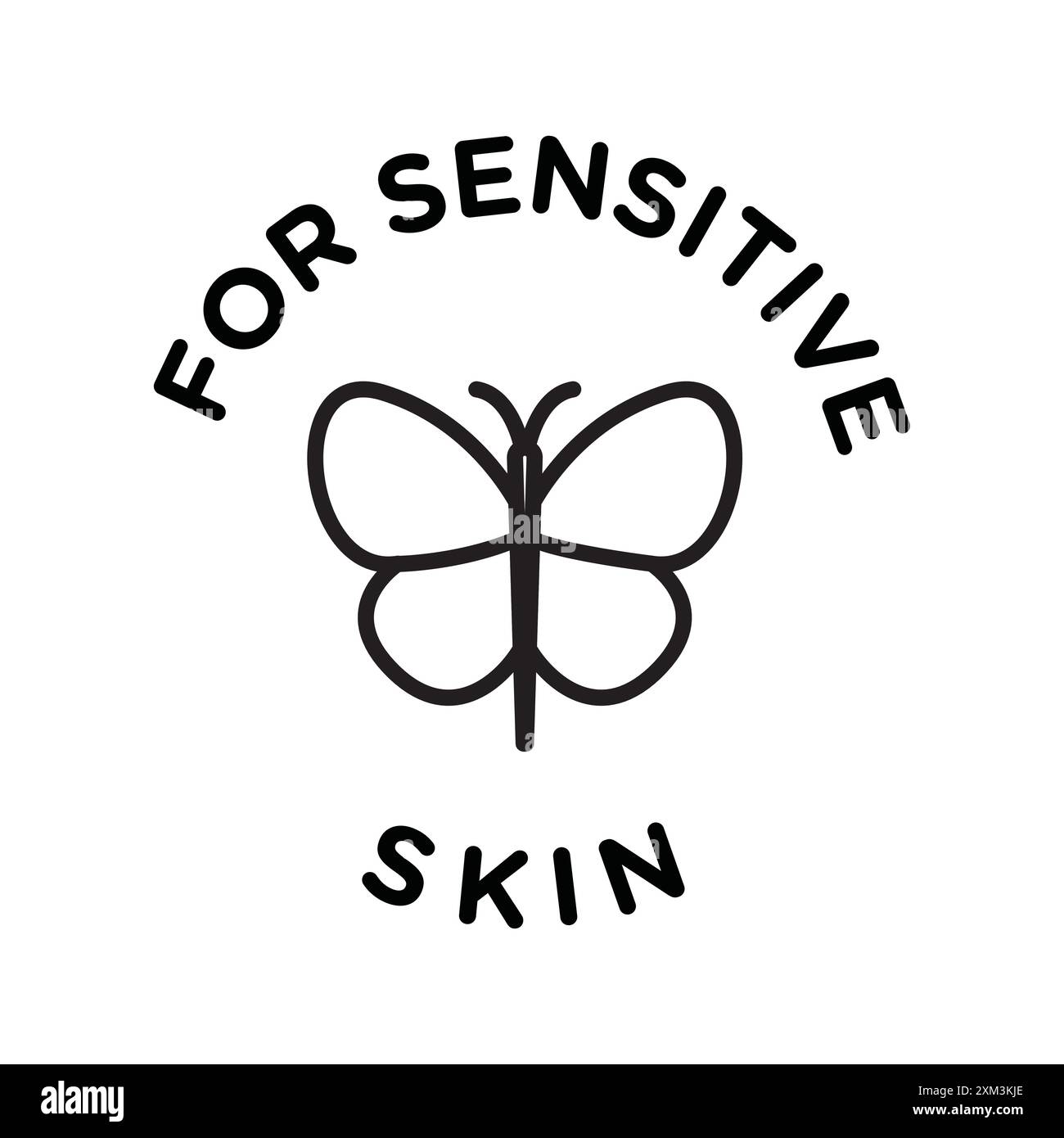 For sensitive skin icon Black line art vector in black and white ...
