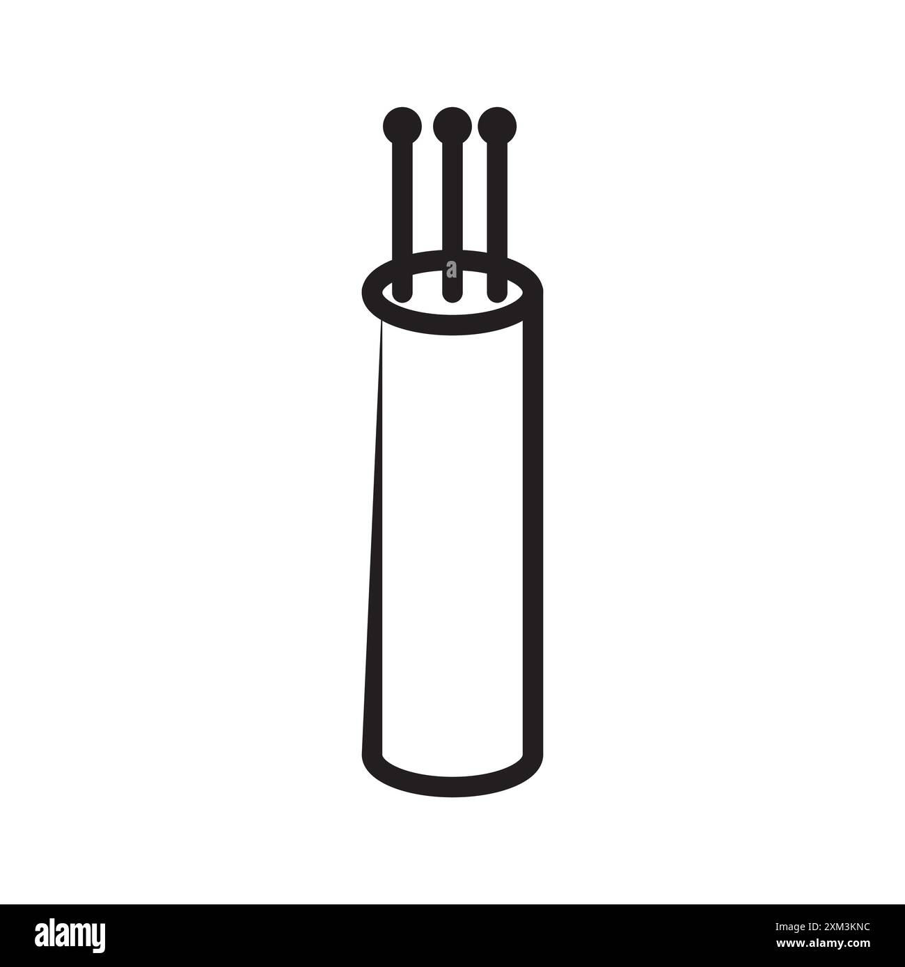 Fiber optic cable icon Black line art vector in black and white outline set collection sign ...