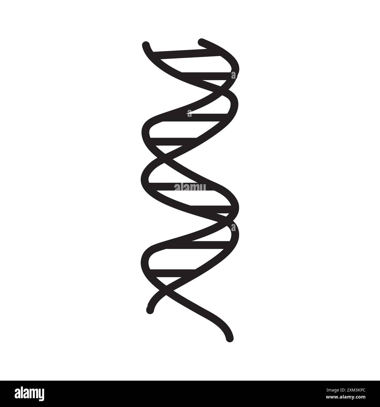 DNA icon Black line art vector in black and white outline set ...