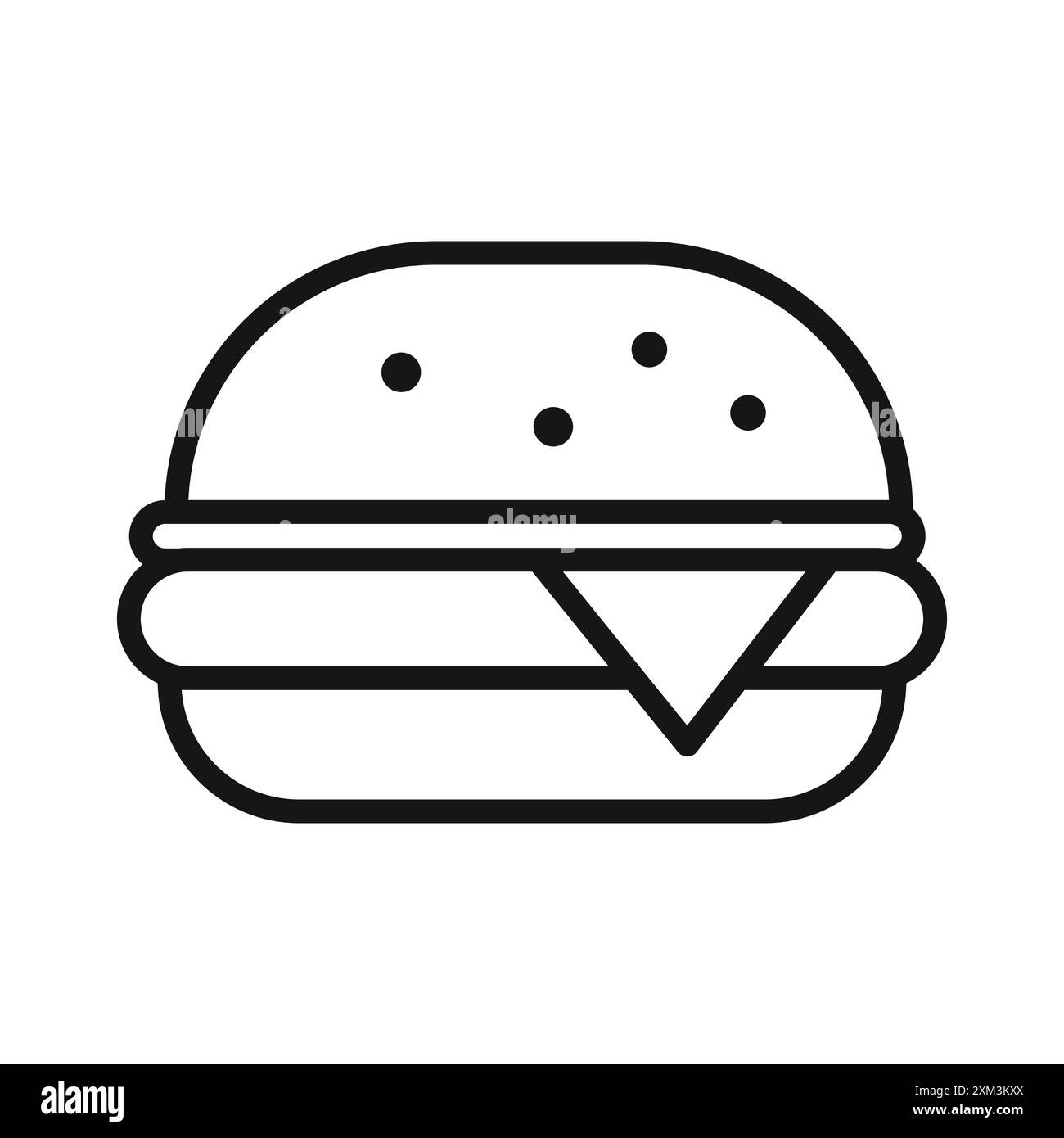 Hamburger icon Black line art vector in black and white outline set ...
