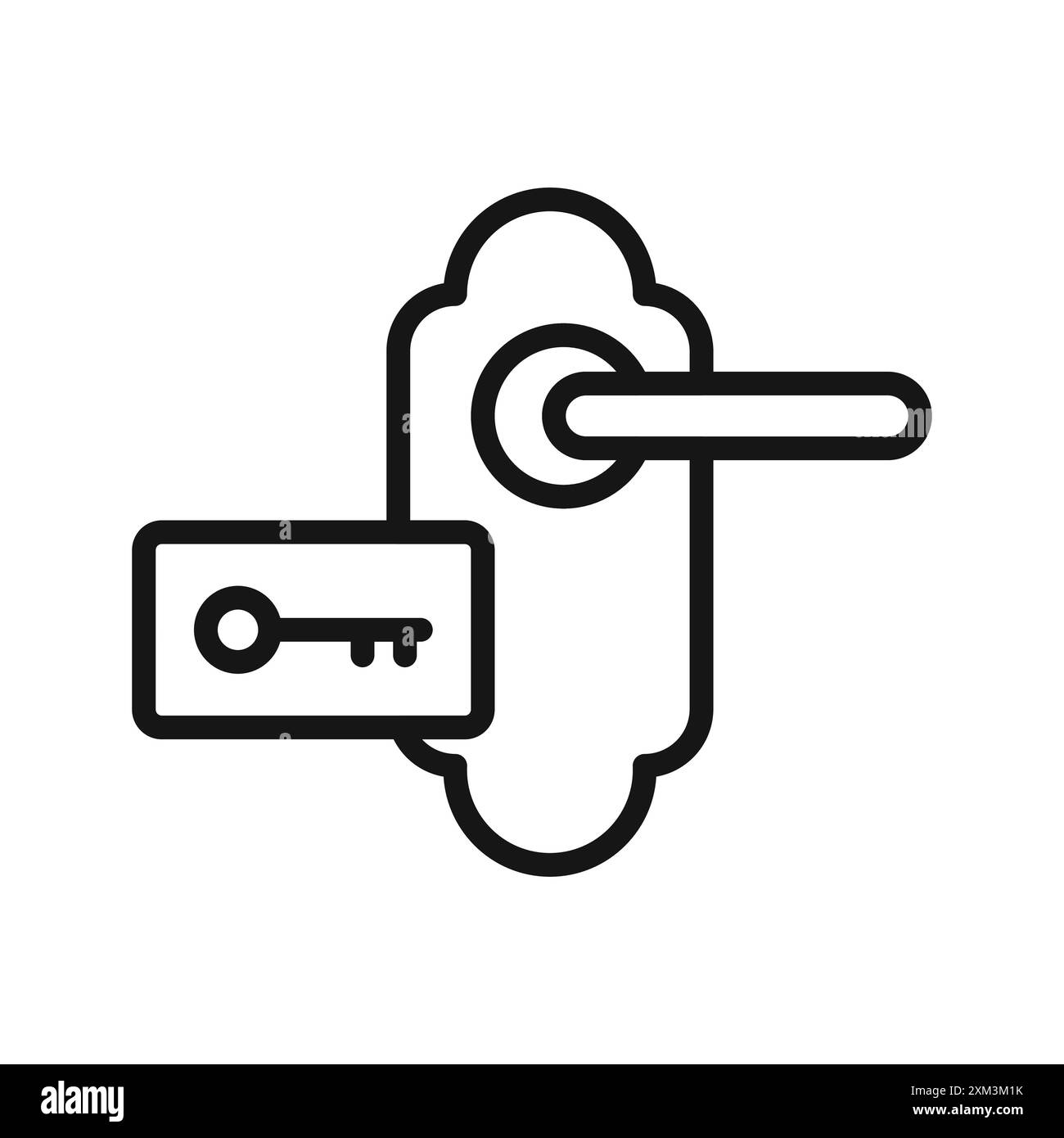 Keycard access icon Black line art vector in black and white outline set collection sign Stock ...