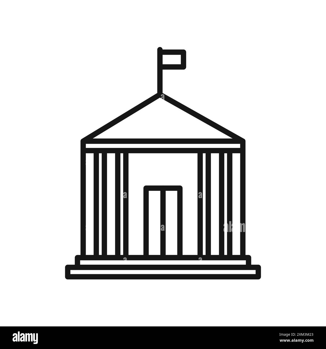 Government icon Black line art vector in black and white outline set collection sign Stock ...