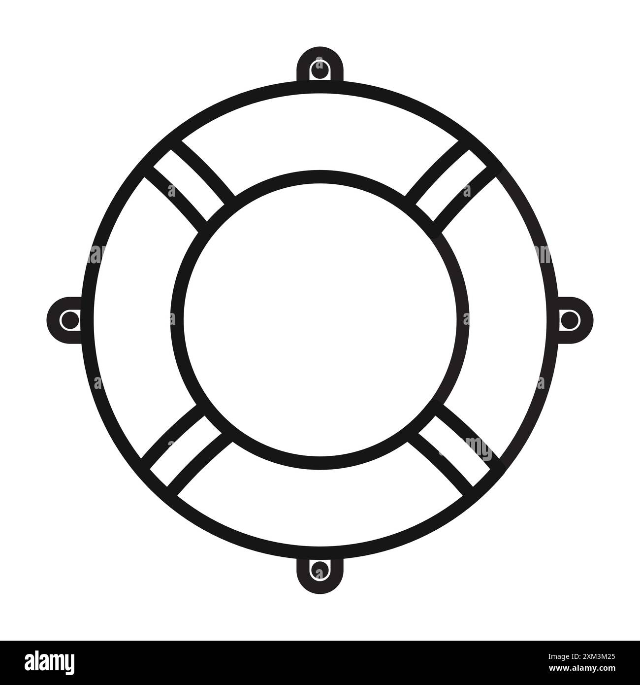 Lifebuoy ring icon Black line art vector in black and white outline set collection sign Stock ...
