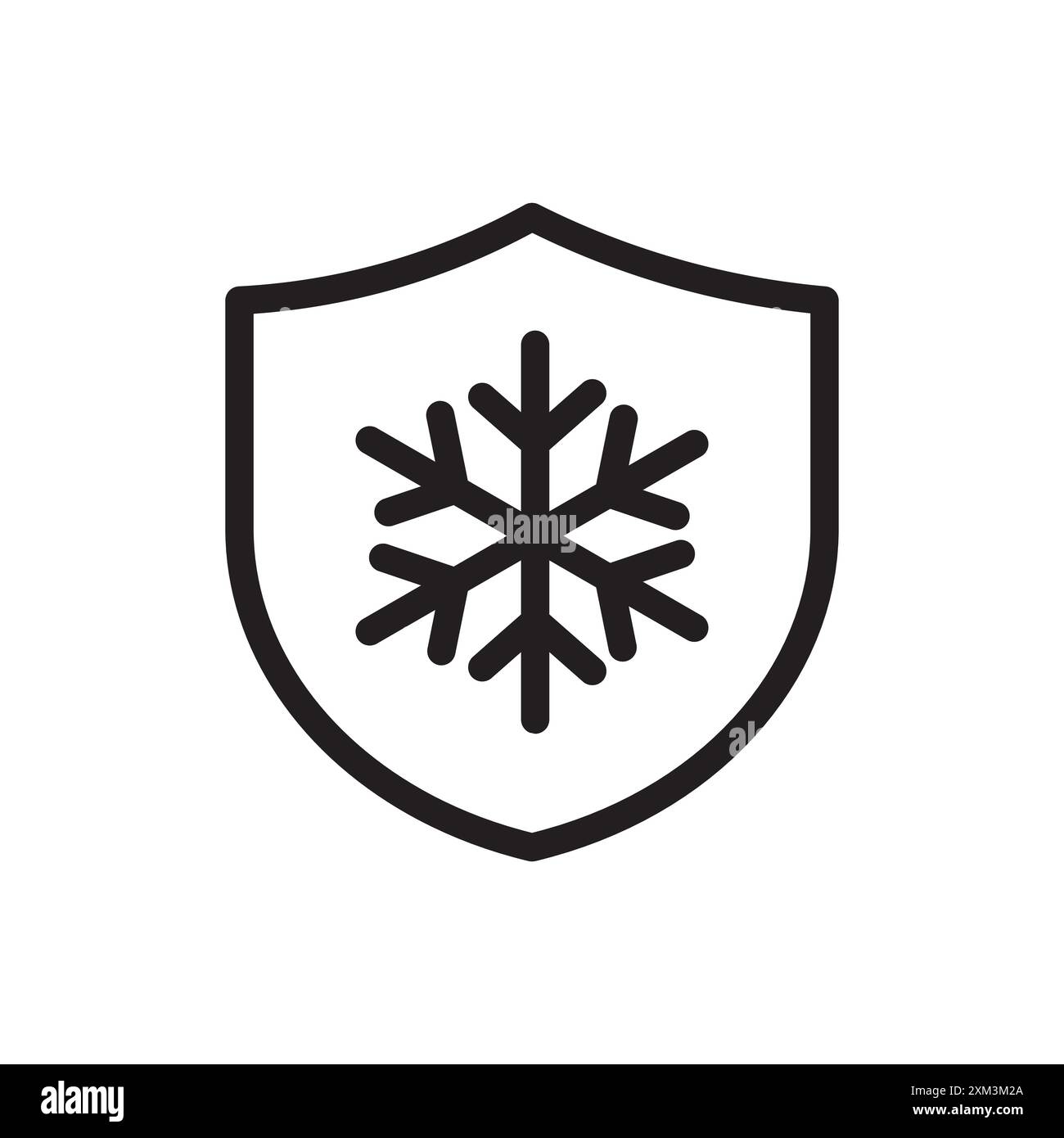 Frost resistant icon Black line art vector in black and white outline ...