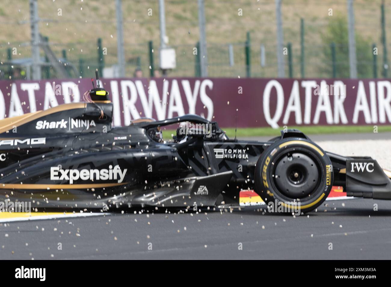 Spa, Belgium. 25th July, 2024. A stunt driver crashes a camera car ...