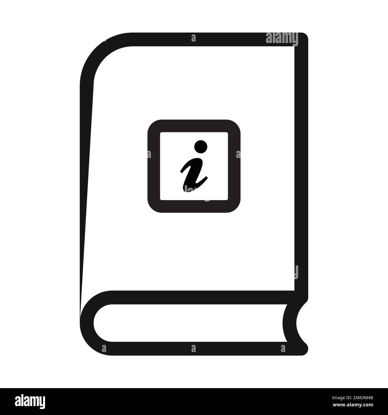 Information book icon Black line art vector in black and white outline ...