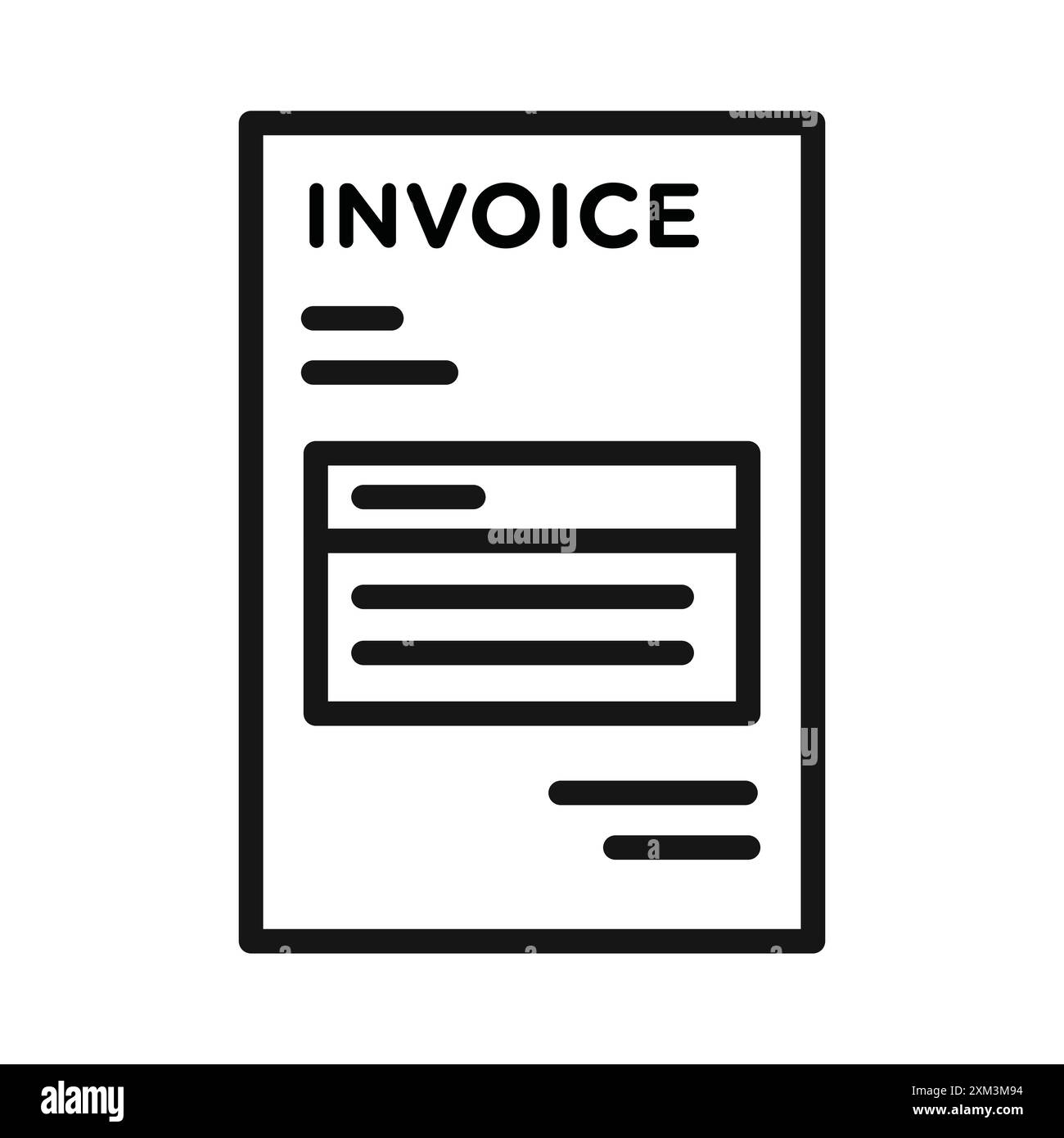 invoice icon Black line art vector in black and white outline set collection sign Stock Vector ...