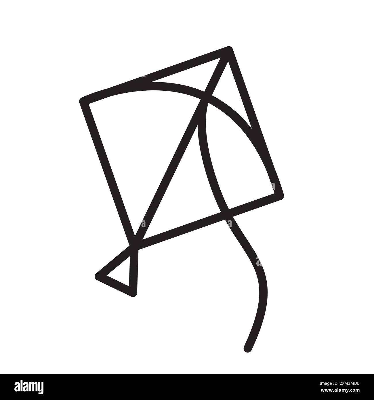 Kite icon Black line art vector in black and white outline set ...