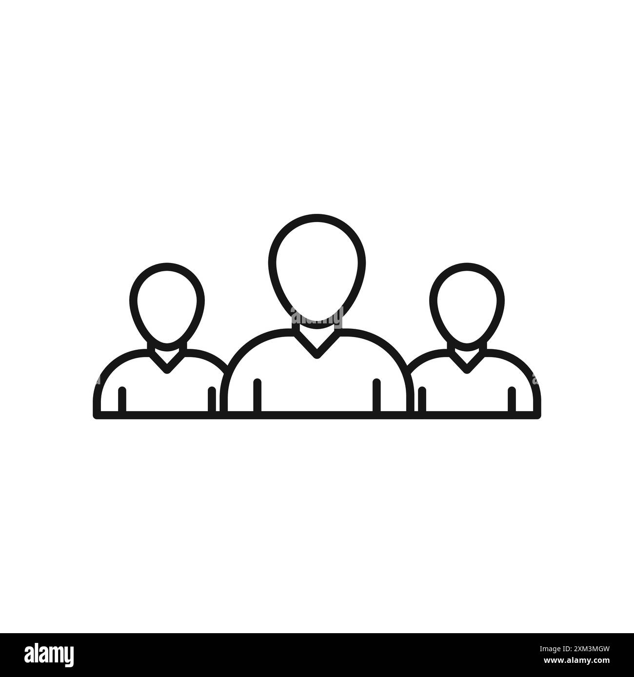 Modern teamwork icon Black line art vector in black and white outline ...