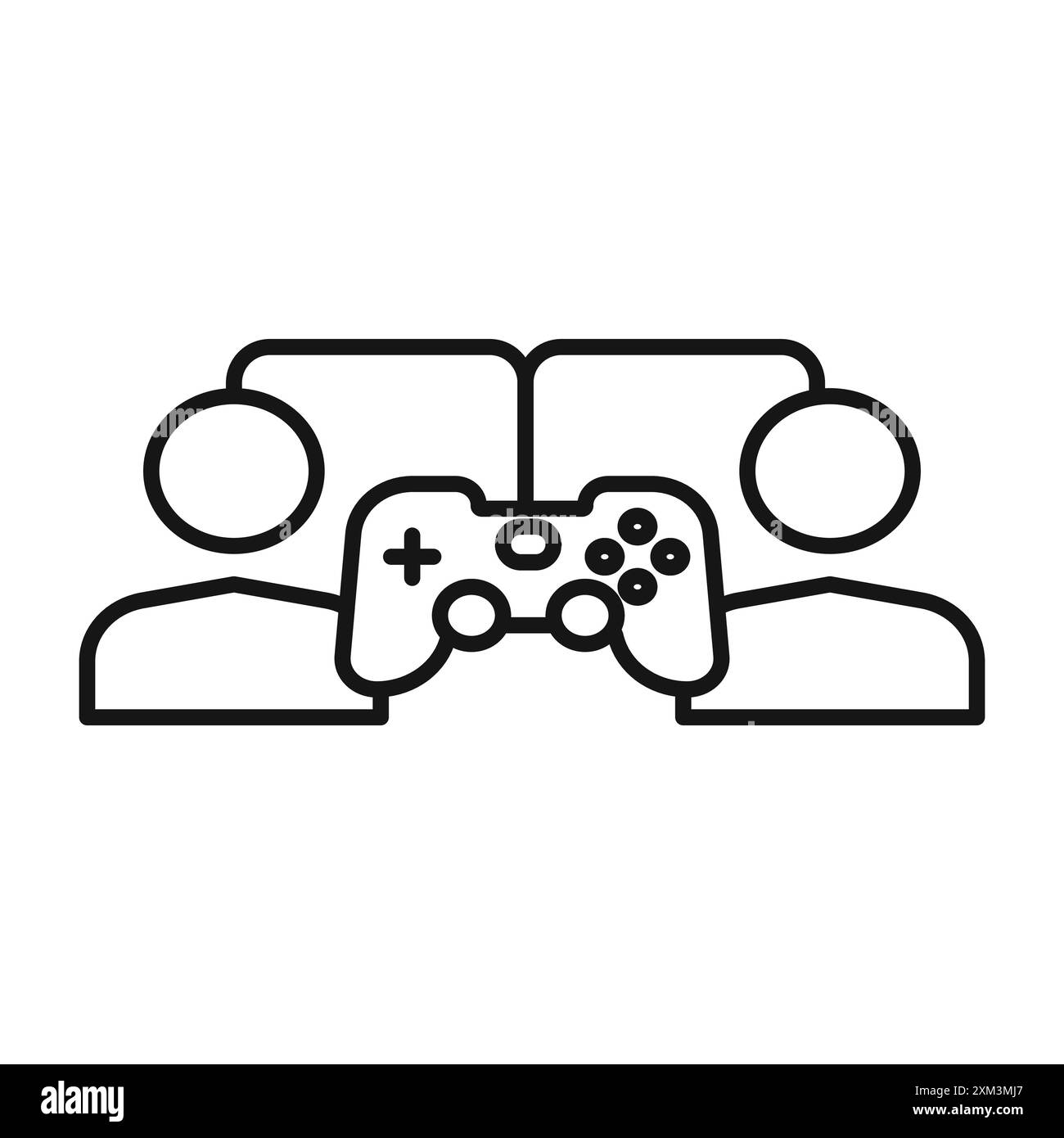 Multi Game player icon Black line art vector in black and white outline ...