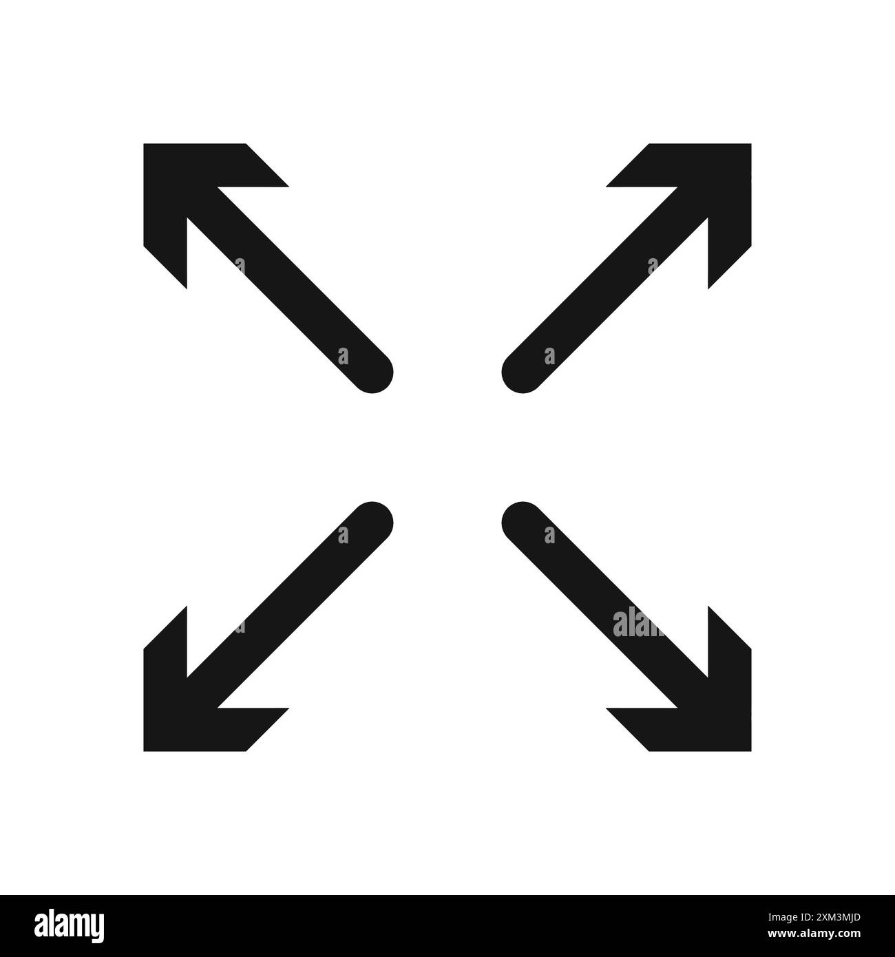 Full screen icon Black line art vector in black and white outline set ...