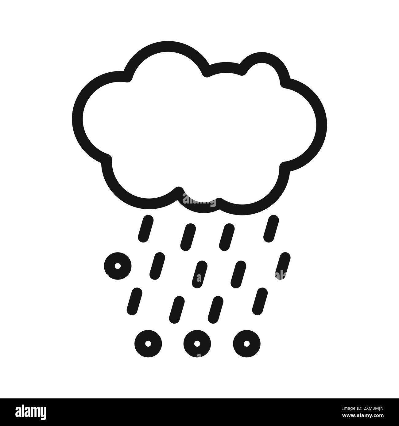 Hail icon Black line art vector in black and white outline set ...