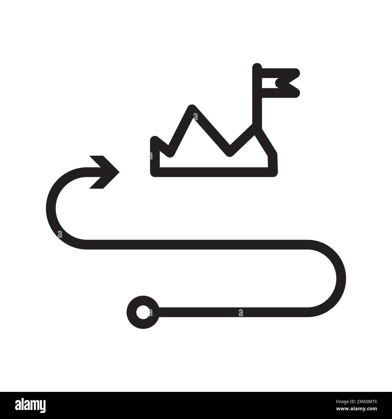 Mission Path icon Black line art vector in black and white outline set collection sign Stock ...