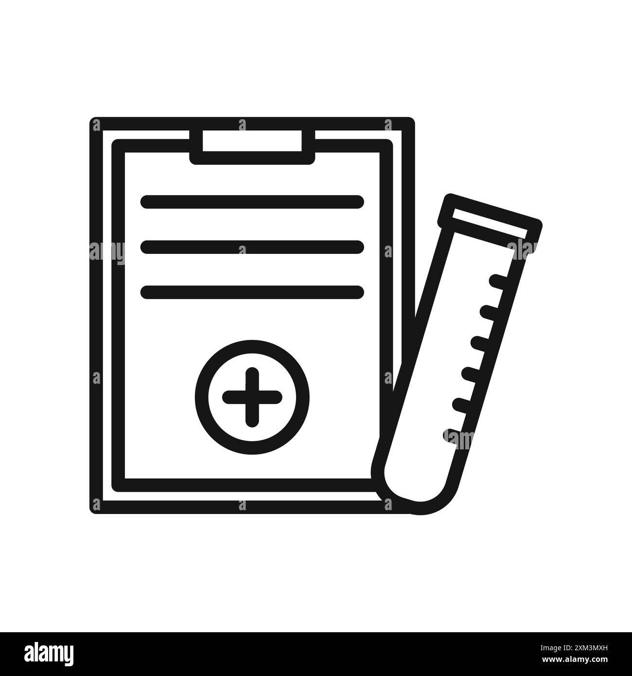 Medical test icon Black line art vector in black and white outline set ...