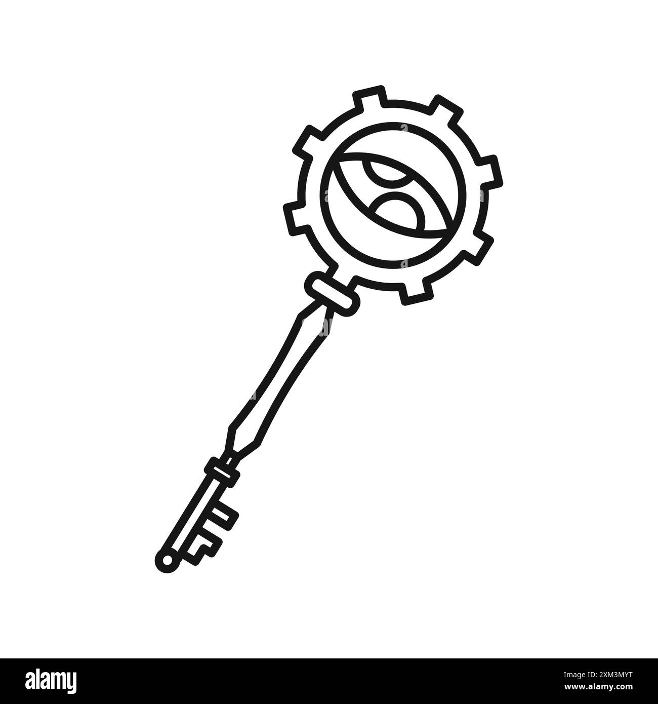 Magic Key icon Black line art vector in black and white outline set ...