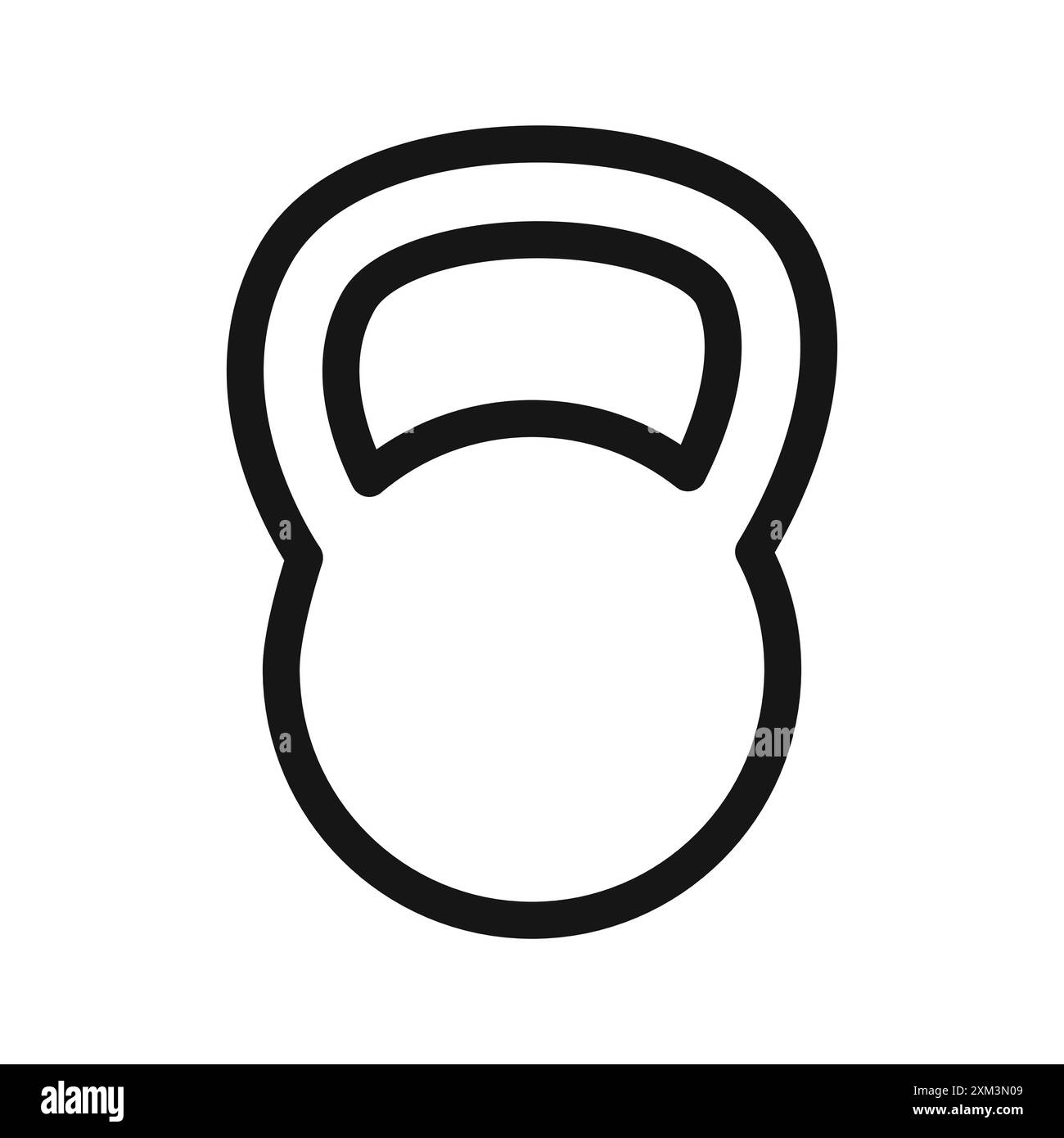 kettlebell icon Black line art vector in black and white outline set ...