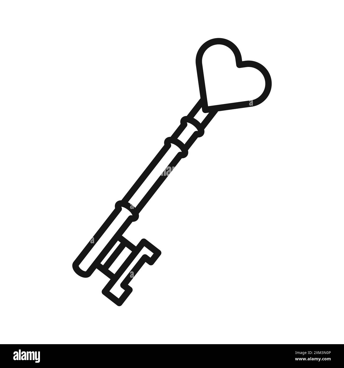 Love key icon Black line art vector in black and white outline set ...