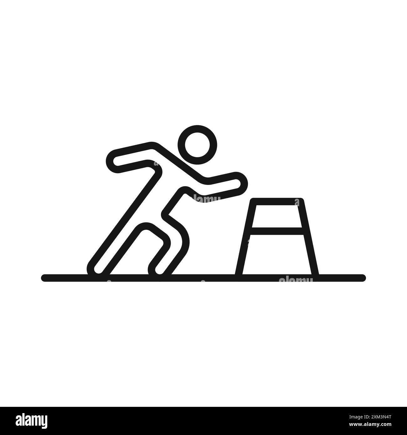 Obstacle race icon Black line art vector in black and white outline set collection sign Stock ...