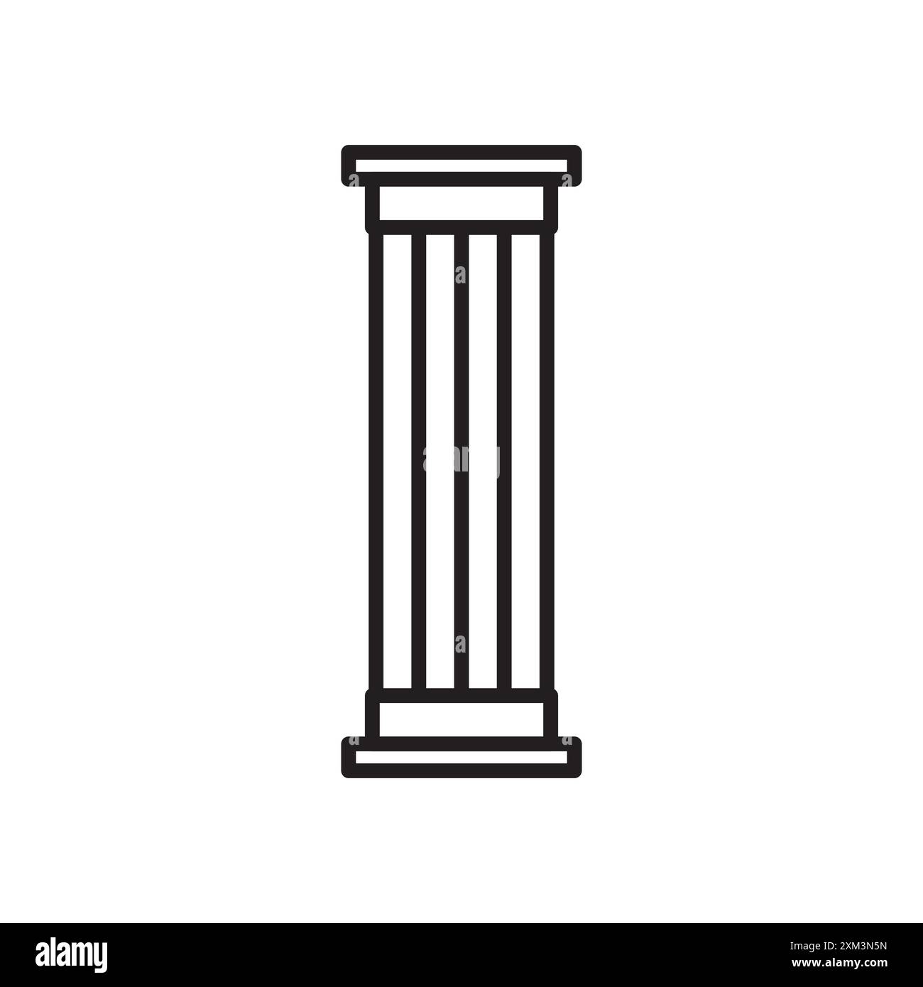 Pillar column icon Black line art vector in black and white outline set collection sign Stock ...