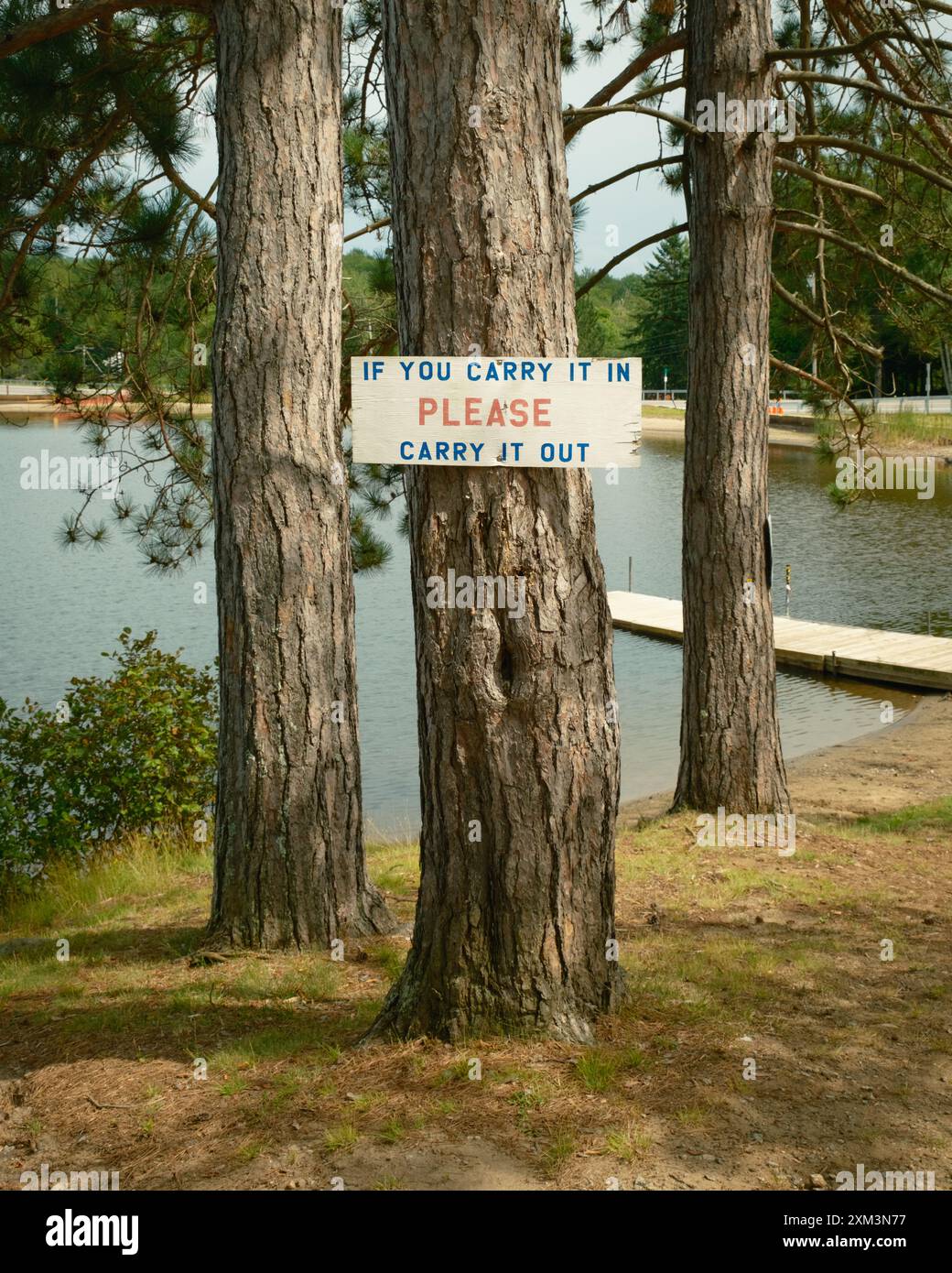 Carry In, Carry Out sign in Indian Lake, New York Stock Photo - Alamy