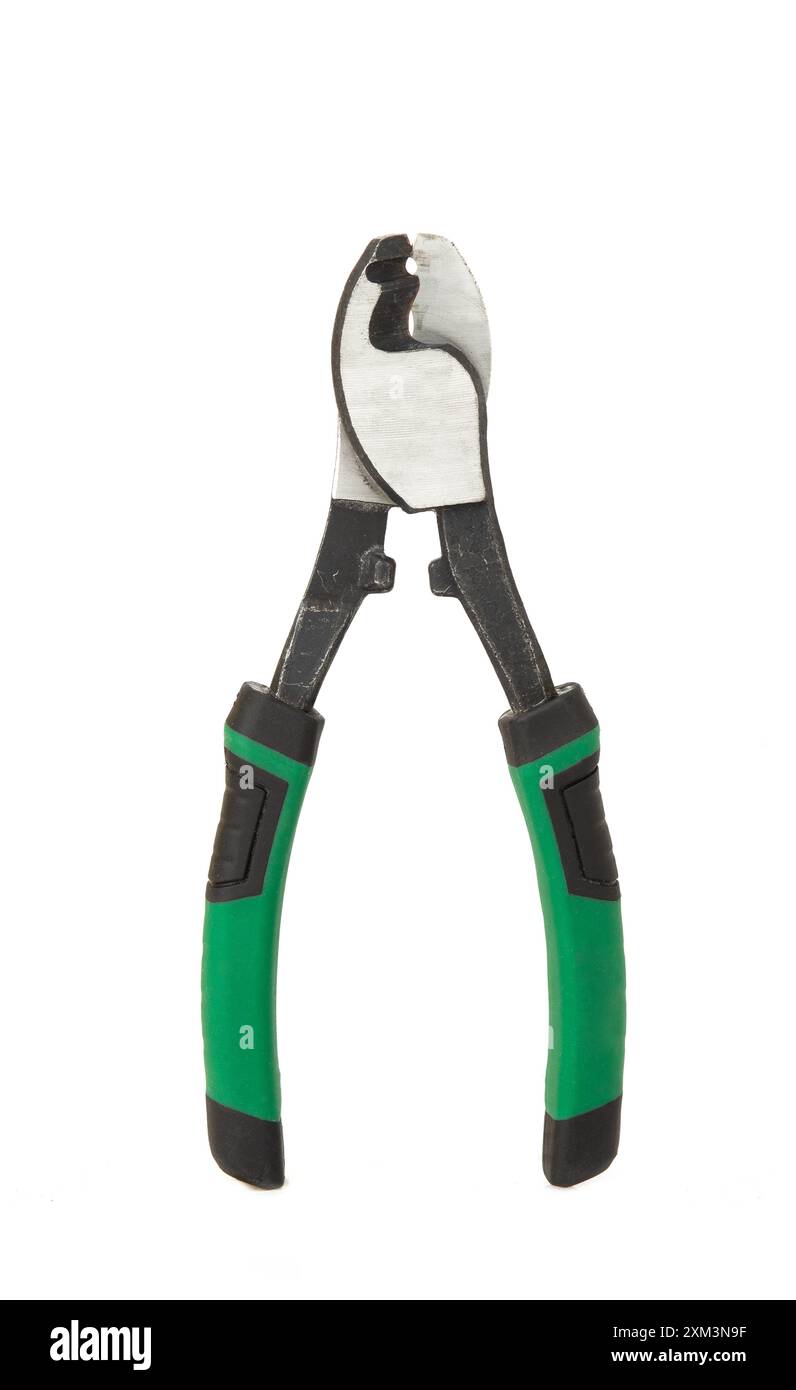 Electric wire cable cutter plier - Clipping path included isolated on ...