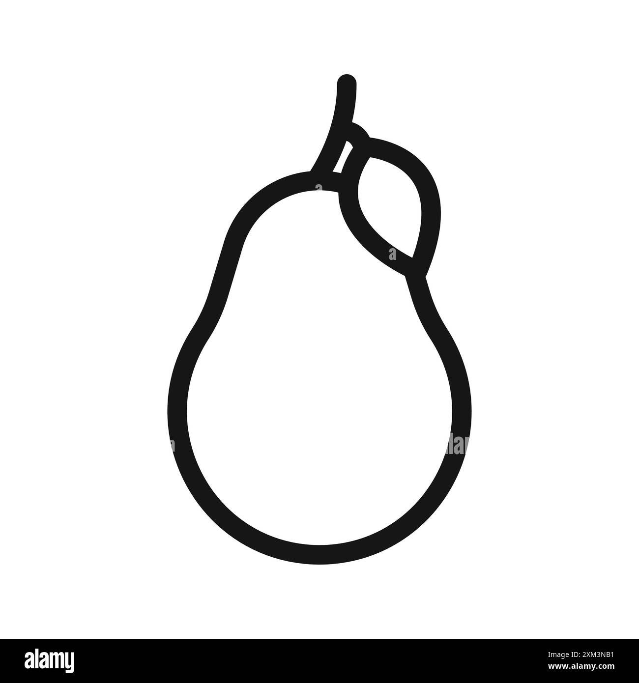 Pear icon Black line art vector in black and white outline set ...