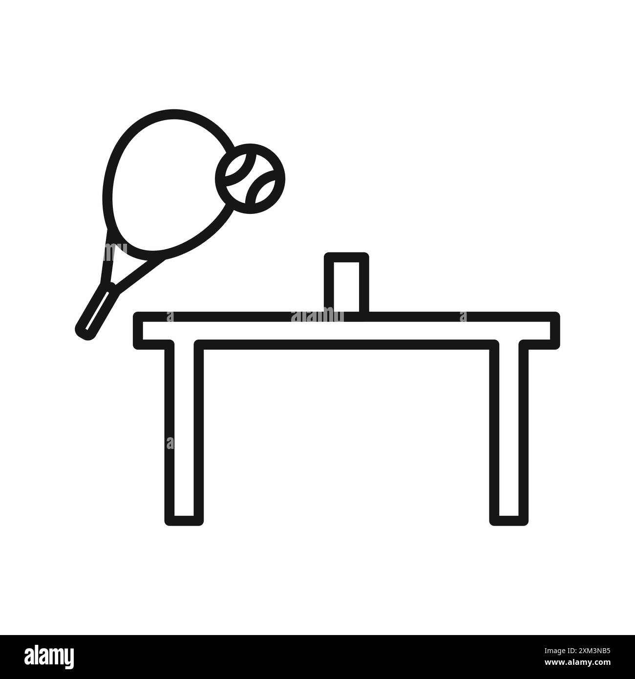 Ping-pong, table tennis icon Black line art vector in black and white ...