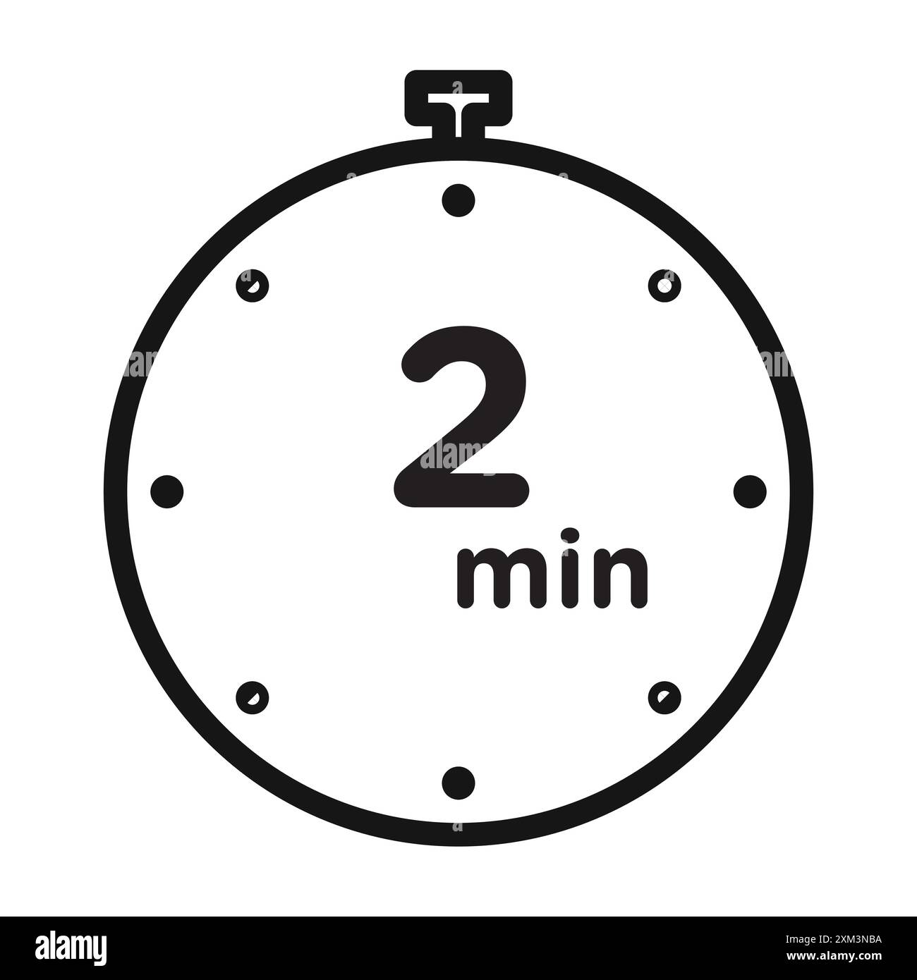 Minute timer icon Black line art vector in black and white outline set collection sign Stock ...
