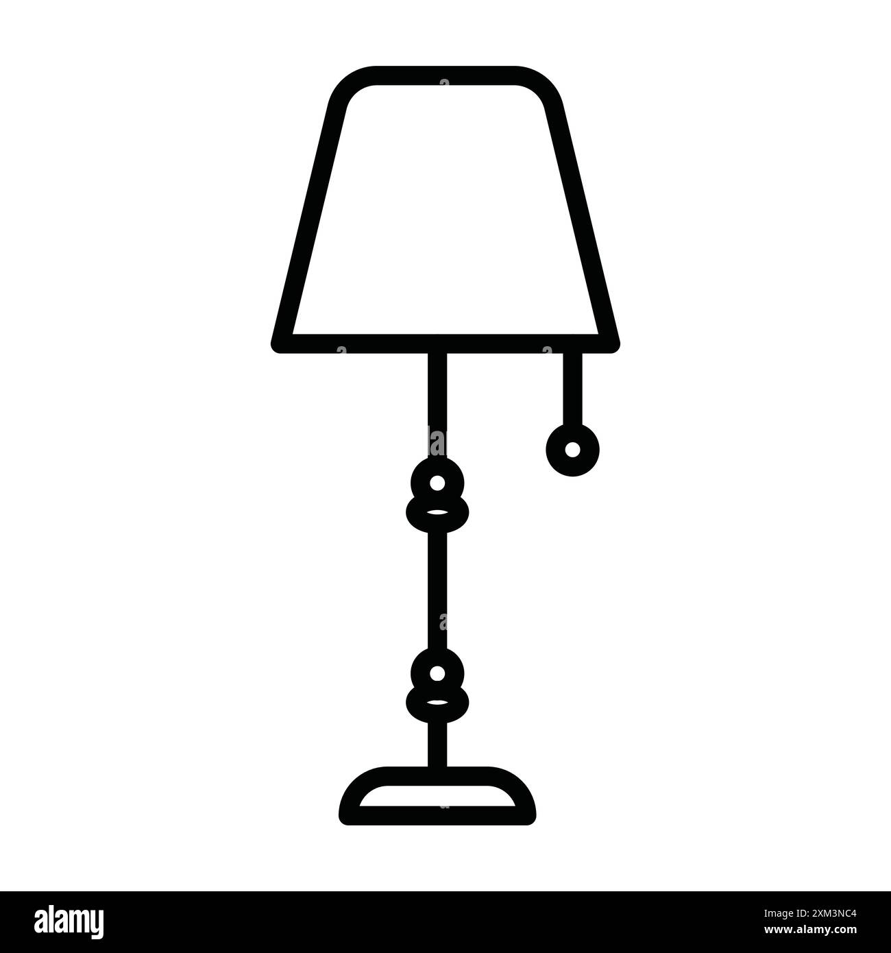 Night Bedside Lamp icon Black line art vector in black and white ...