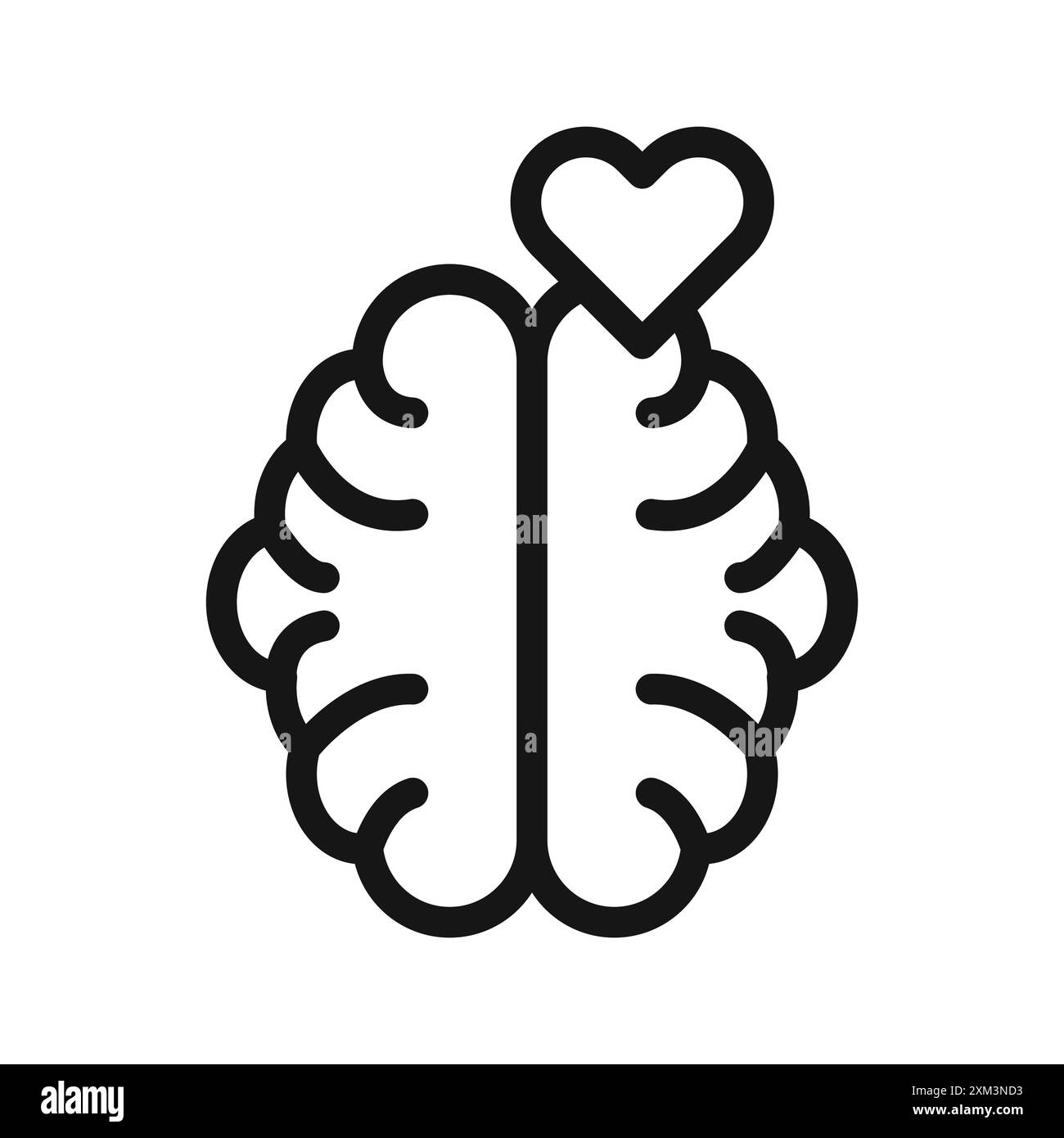 Mental Health icon Black line art vector in black and white outline set ...