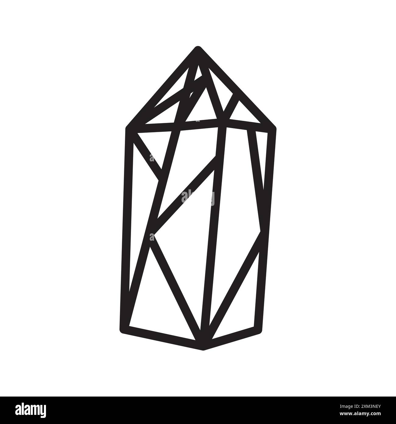 Rock stone crystal icon Black line art vector in black and white ...