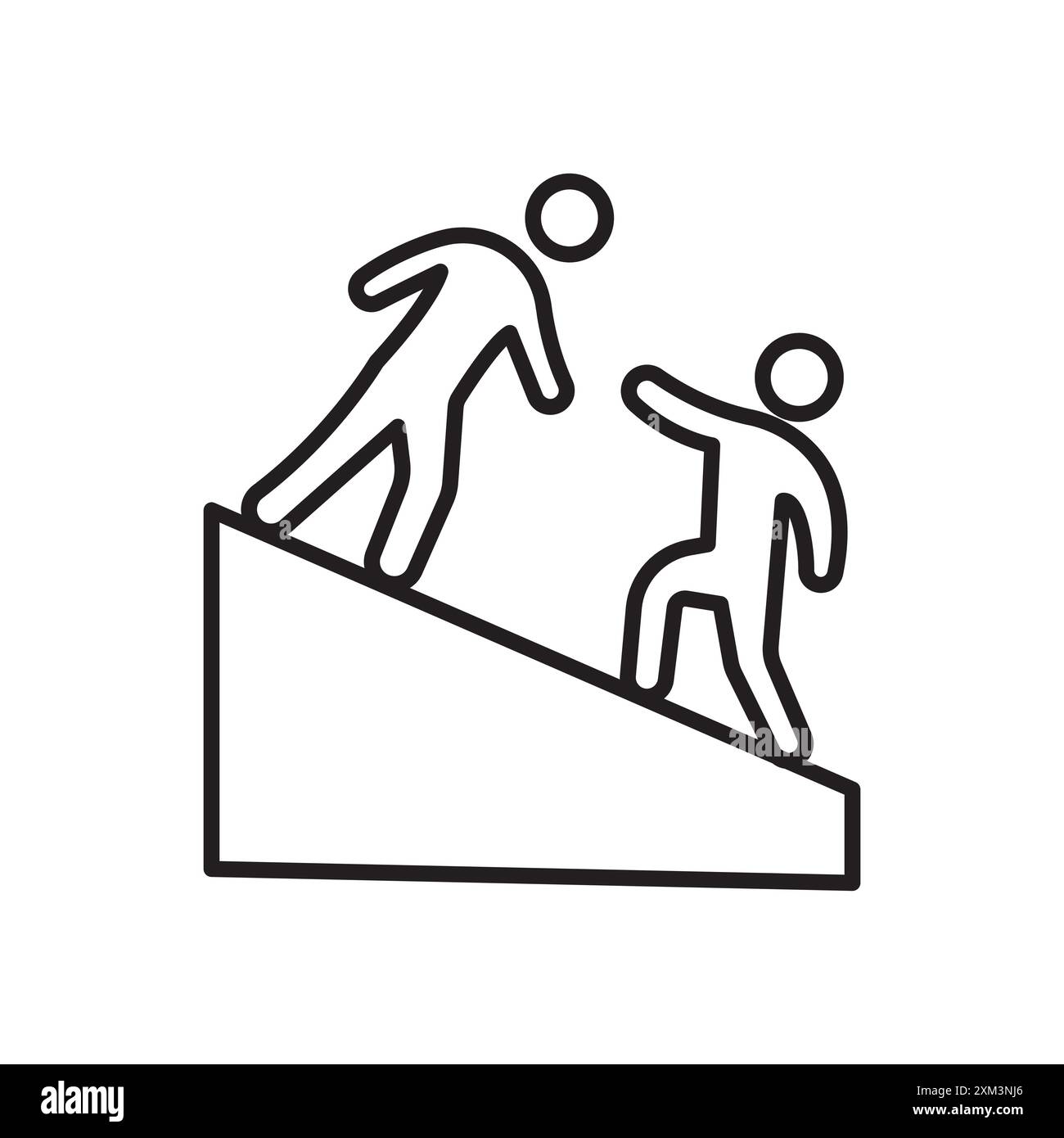 Person help someone icon Black line art vector in black and white ...