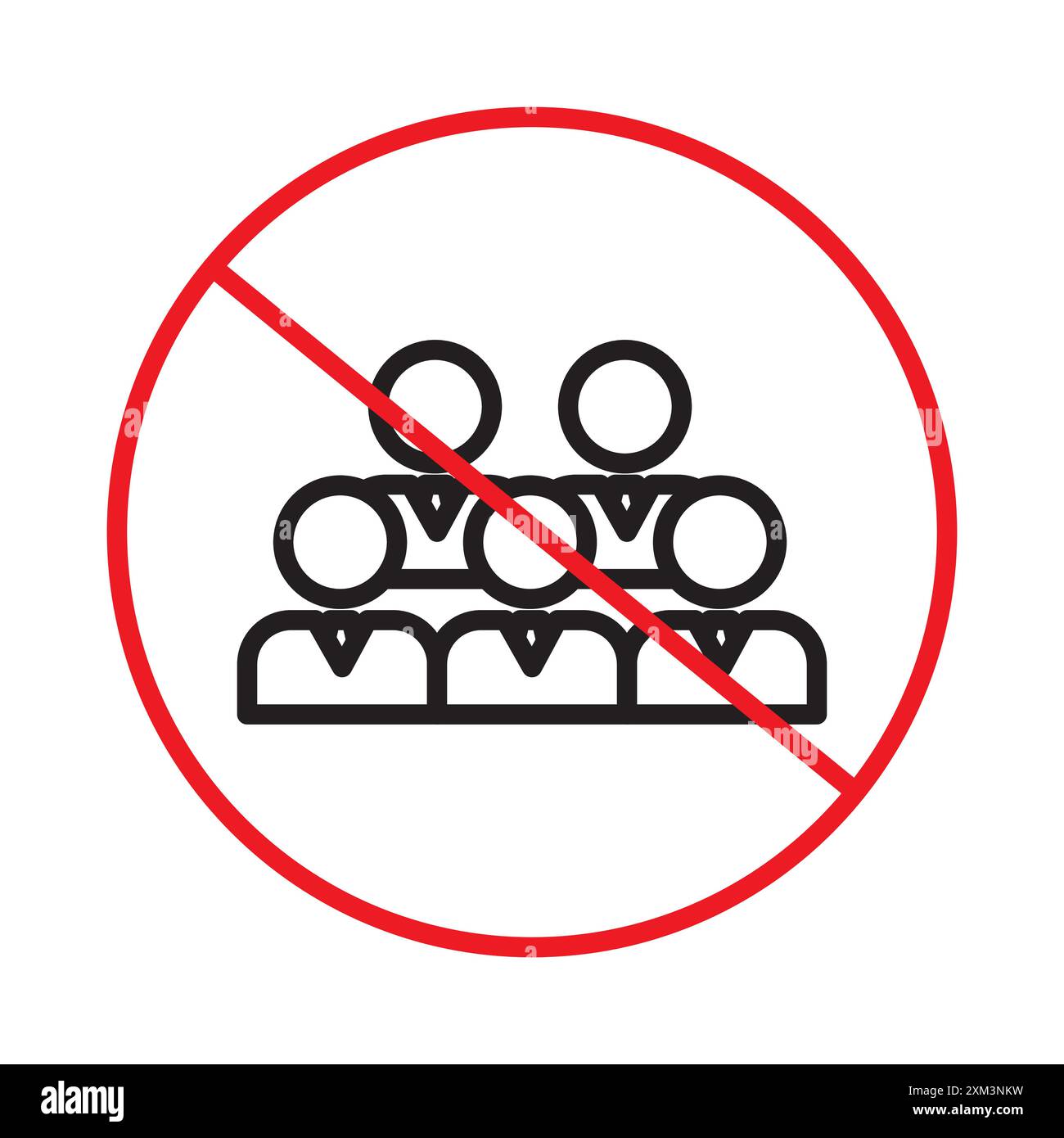 No gathering icon Black line art vector in black and white outline set ...