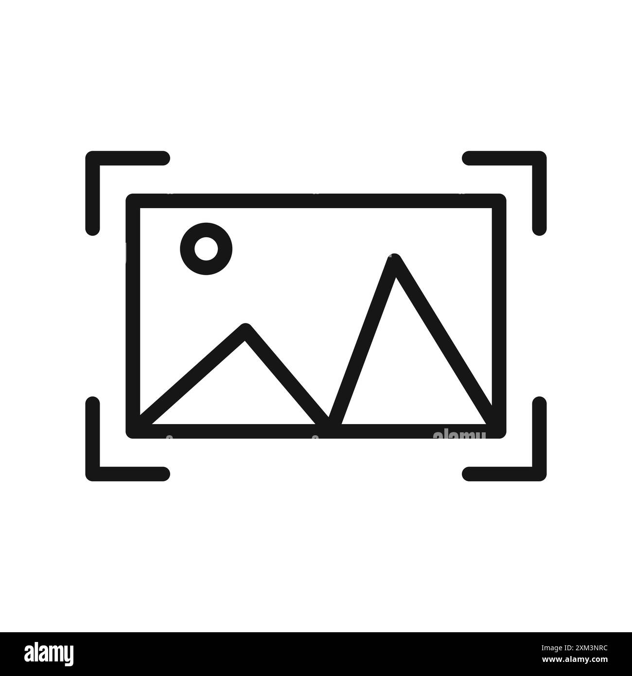 Picture snapshot icon Black line art vector in black and white outline set collection sign Stock ...