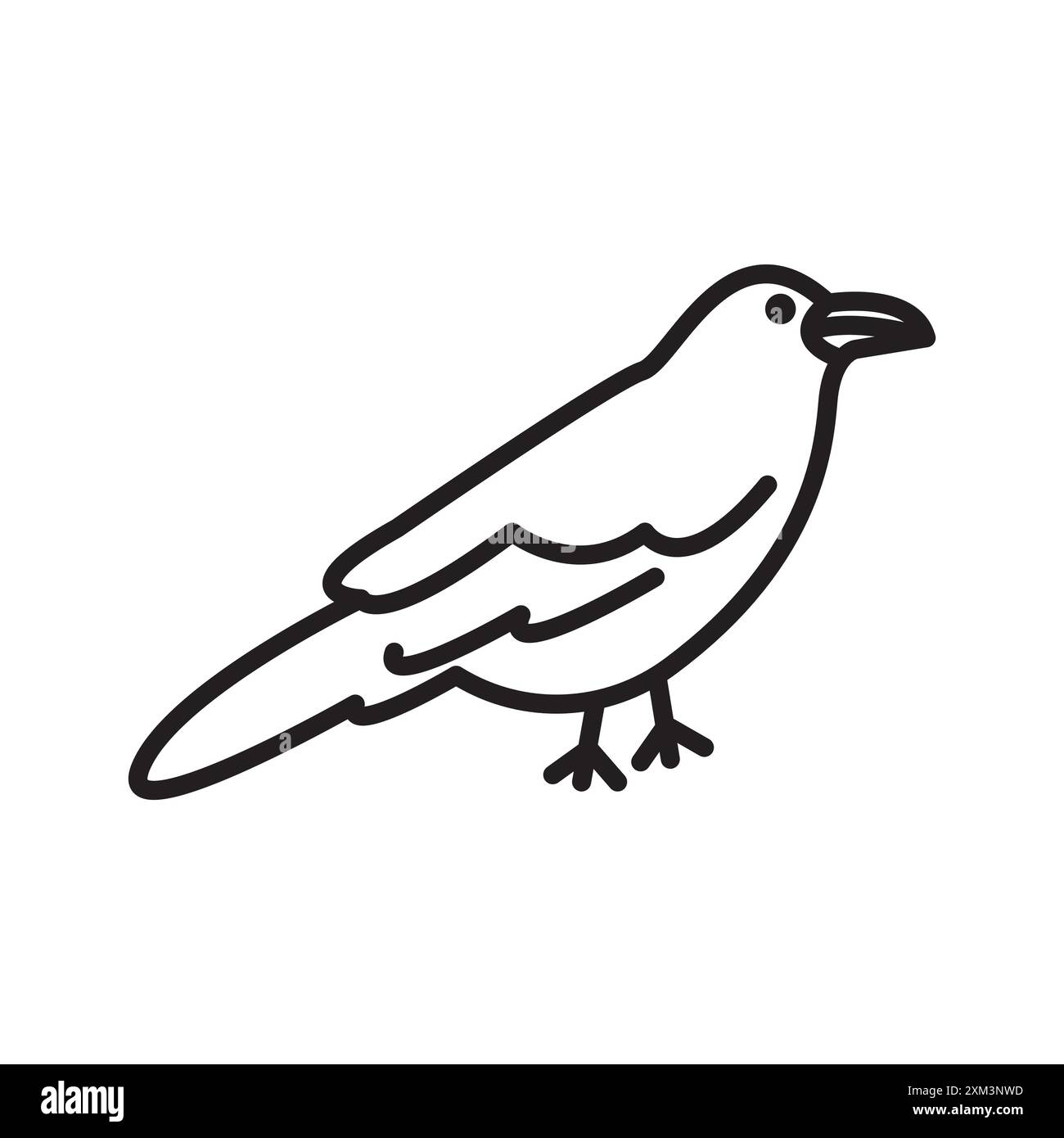 raven icon Black line art vector in black and white outline set ...