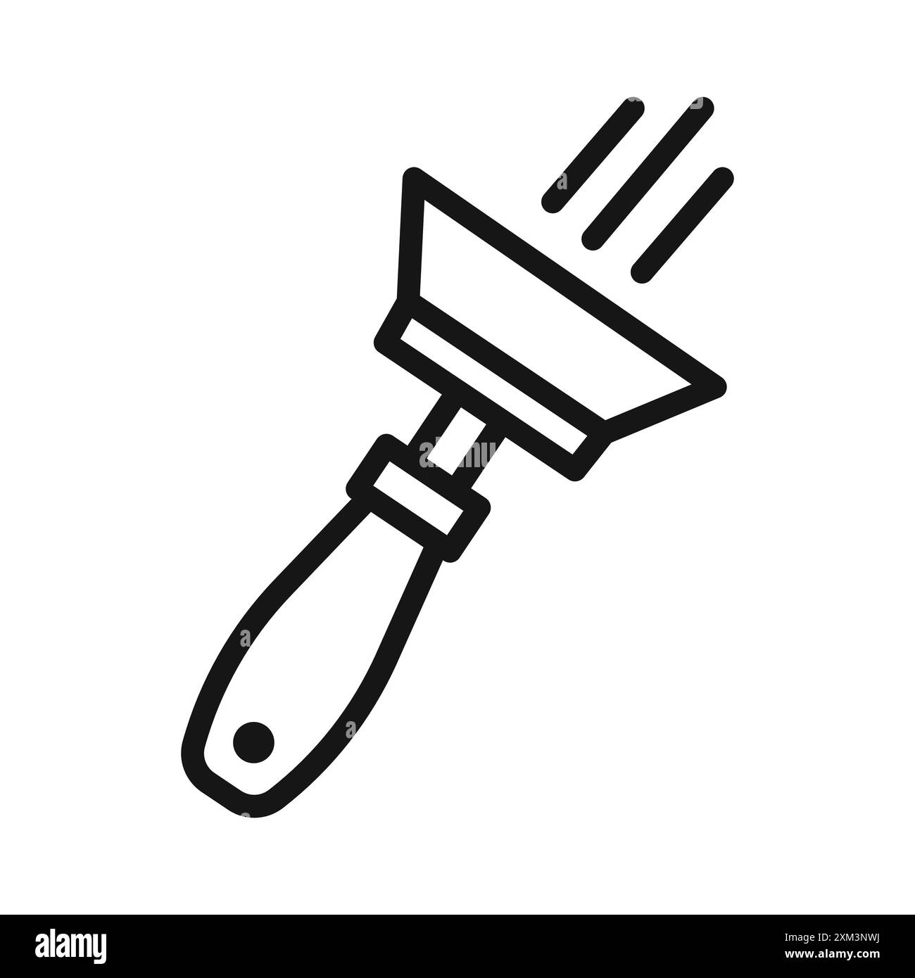 Plastering process icon Black line art vector in black and white outline set collection sign ...