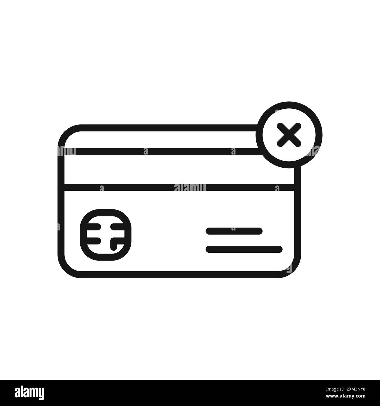 Payment cancel icon Black line art vector in black and white outline ...
