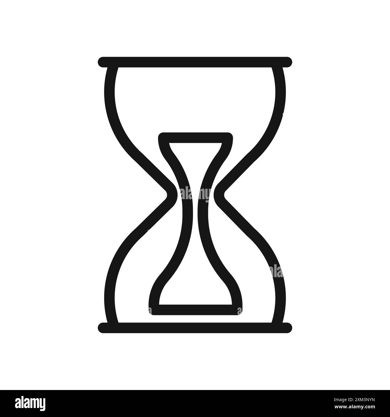 sand clock icon Black line art vector in black and white outline set ...