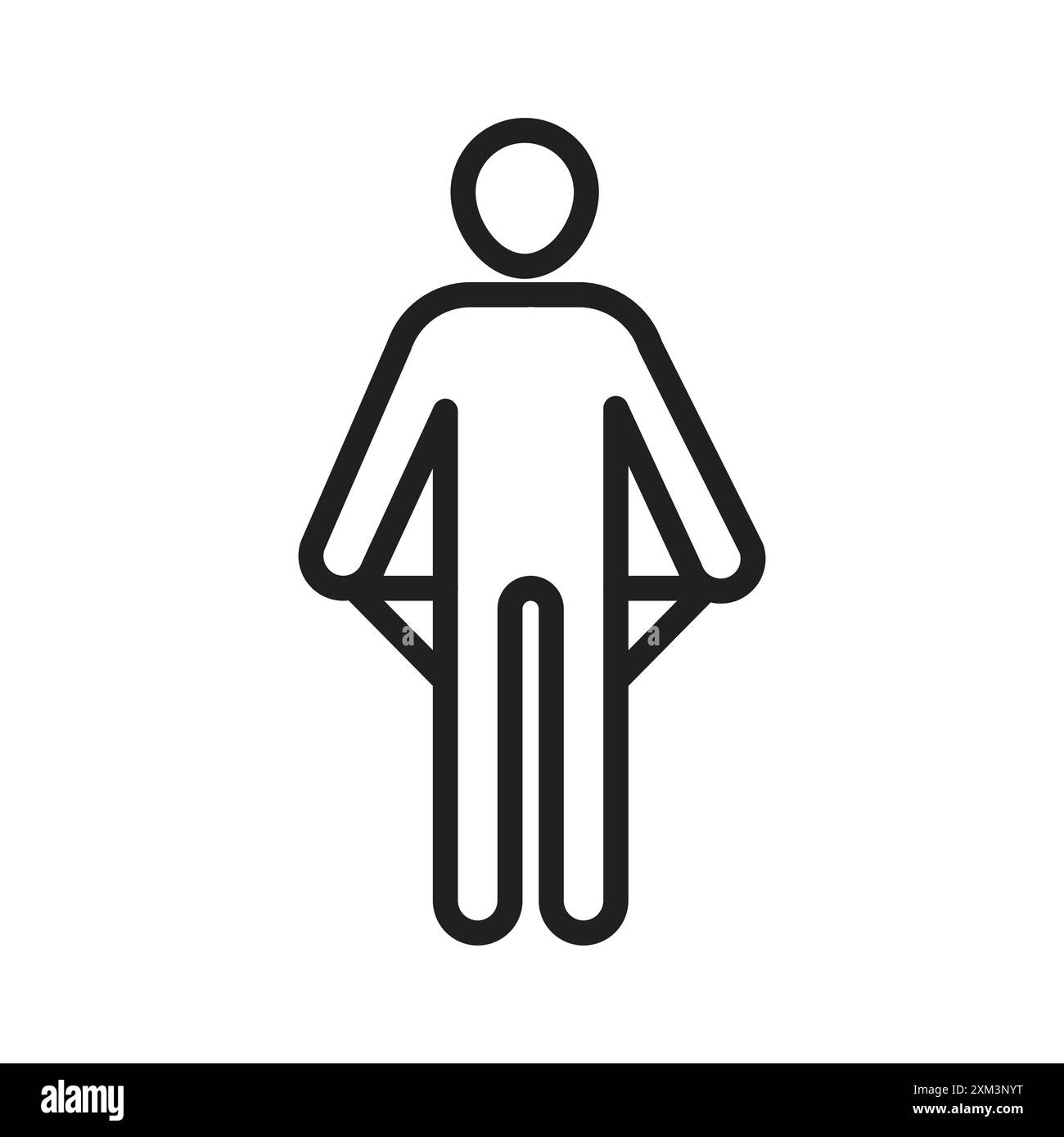 poor person empty pockets icon Black line art vector in black and white ...