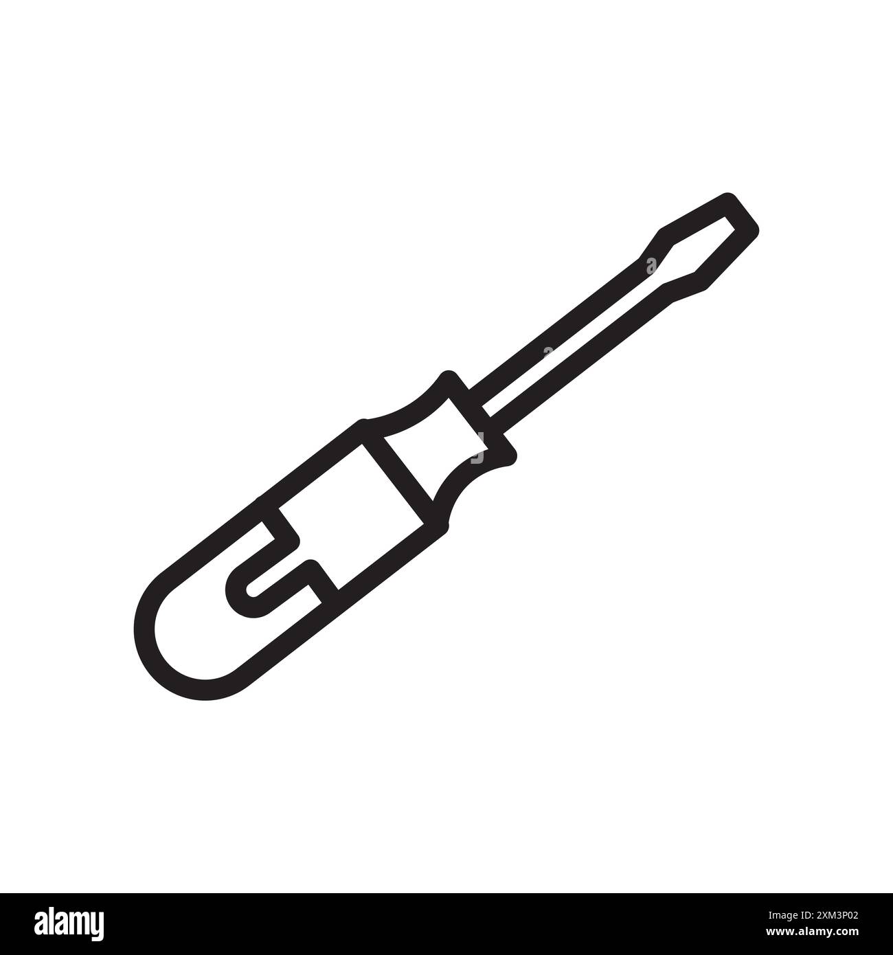 Screwdriver icon Black line art vector in black and white outline set ...