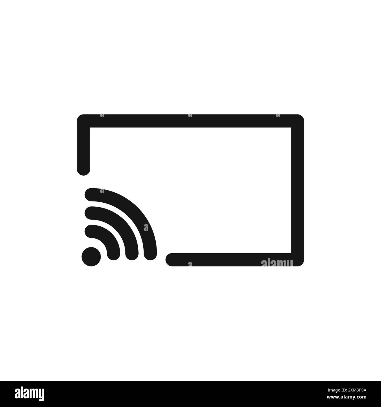 Screen cast icon Black line art vector in black and white outline set ...