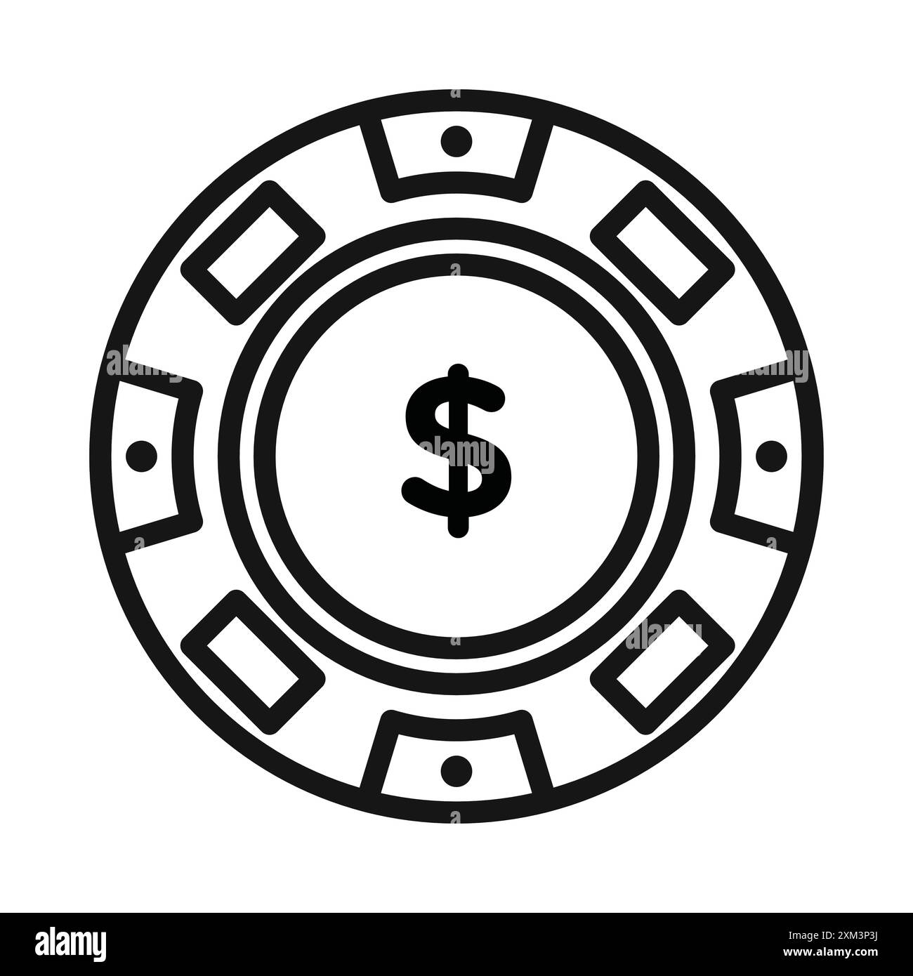 poker chip icon Black line art vector in black and white outline set ...