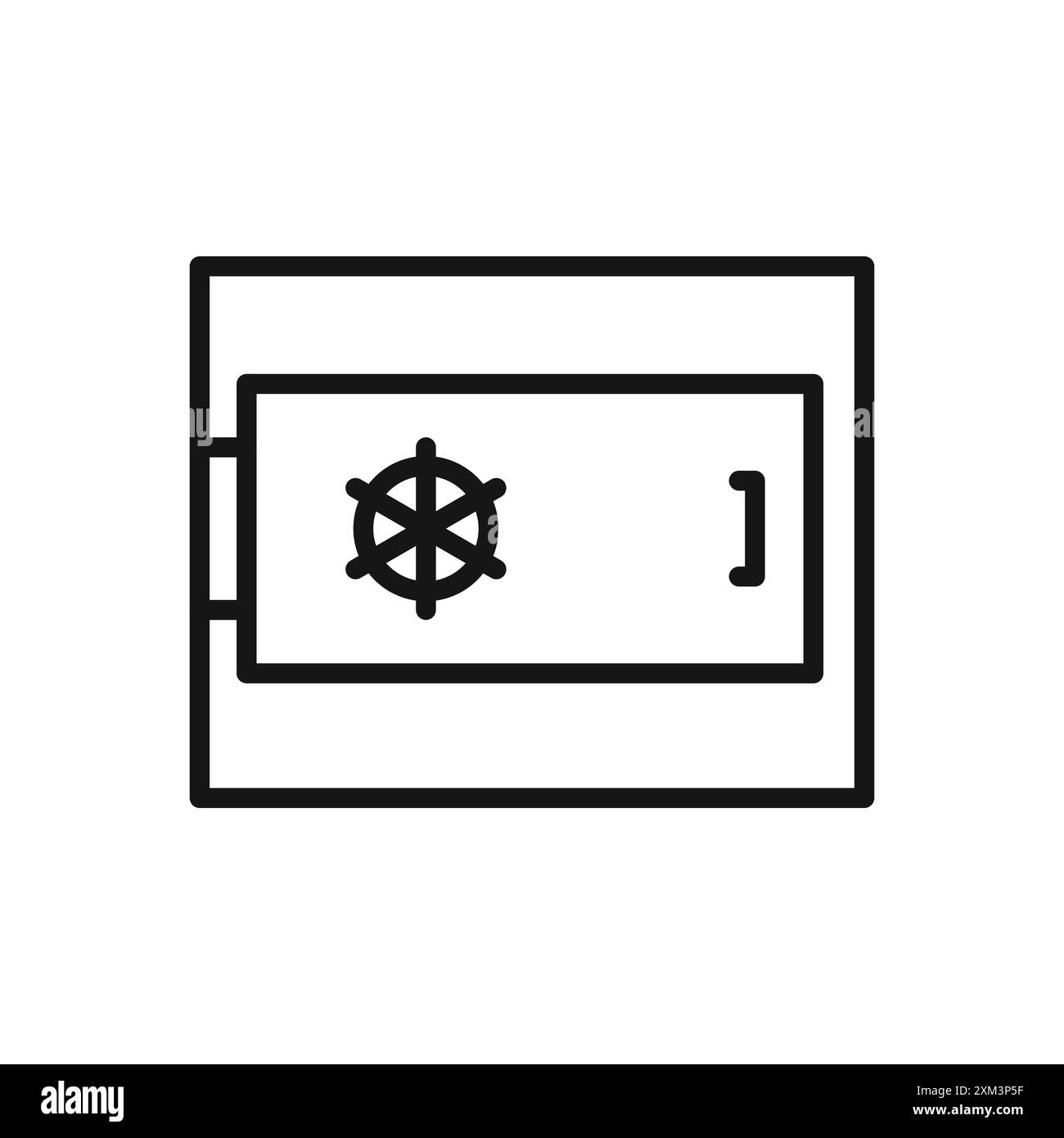 Safe vault box icon Black line art vector in black and white outline set collection sign Stock ...