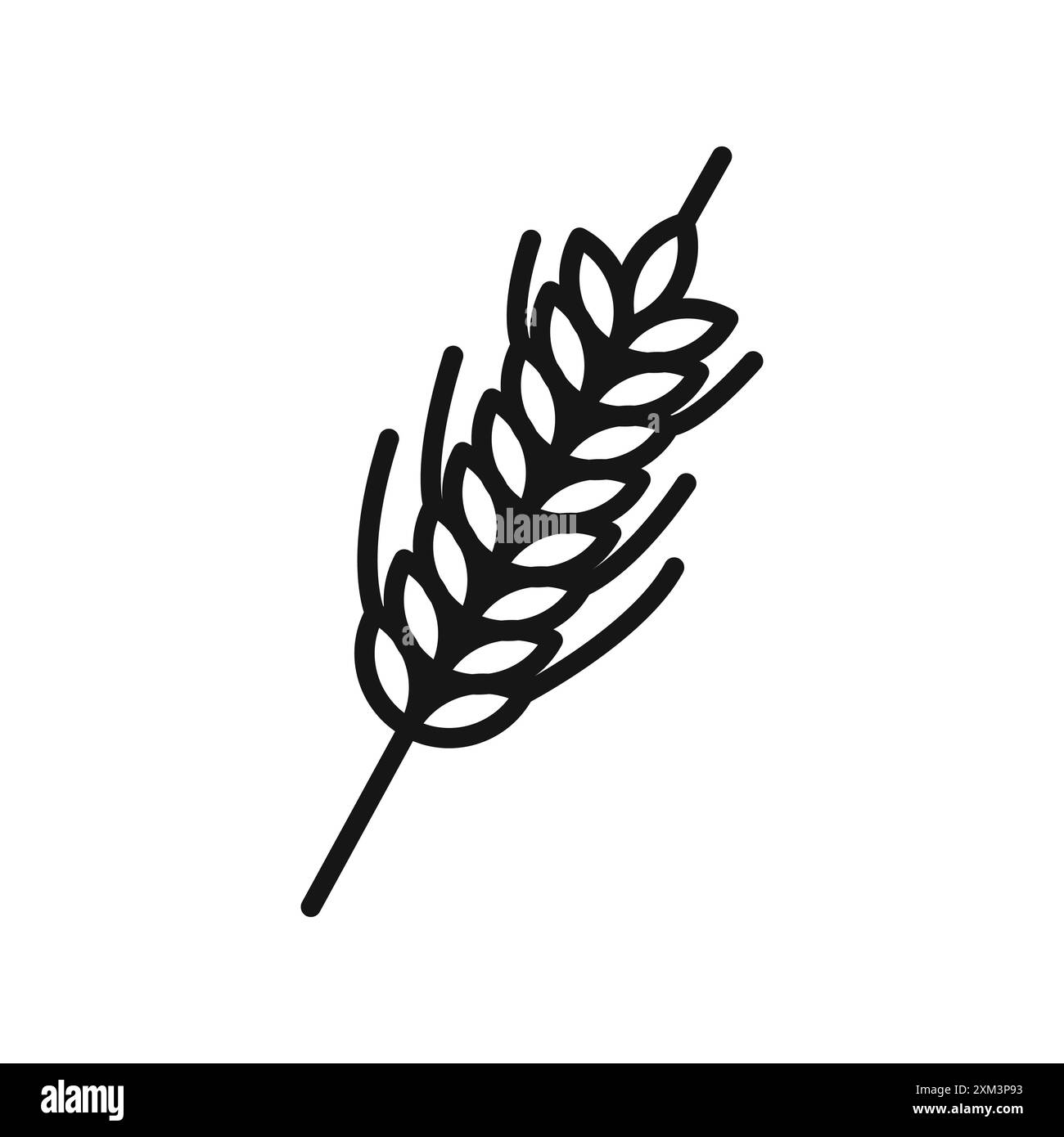 Rye icon Black line art vector in black and white outline set ...