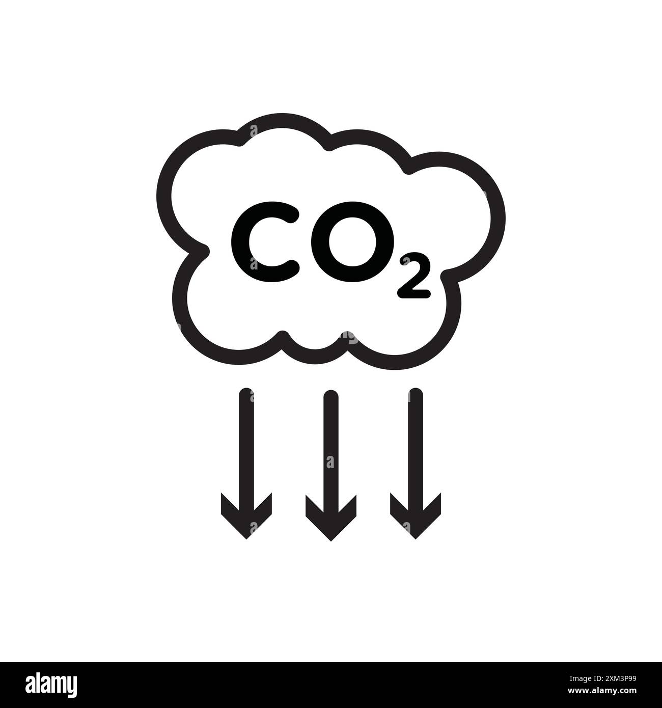 Reduce carbon dioxide co2 icon Black line art vector in black and white ...
