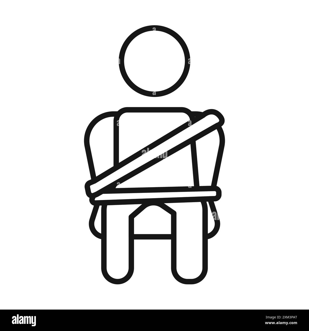 Safety belt icon Black line art vector in black and white outline set ...