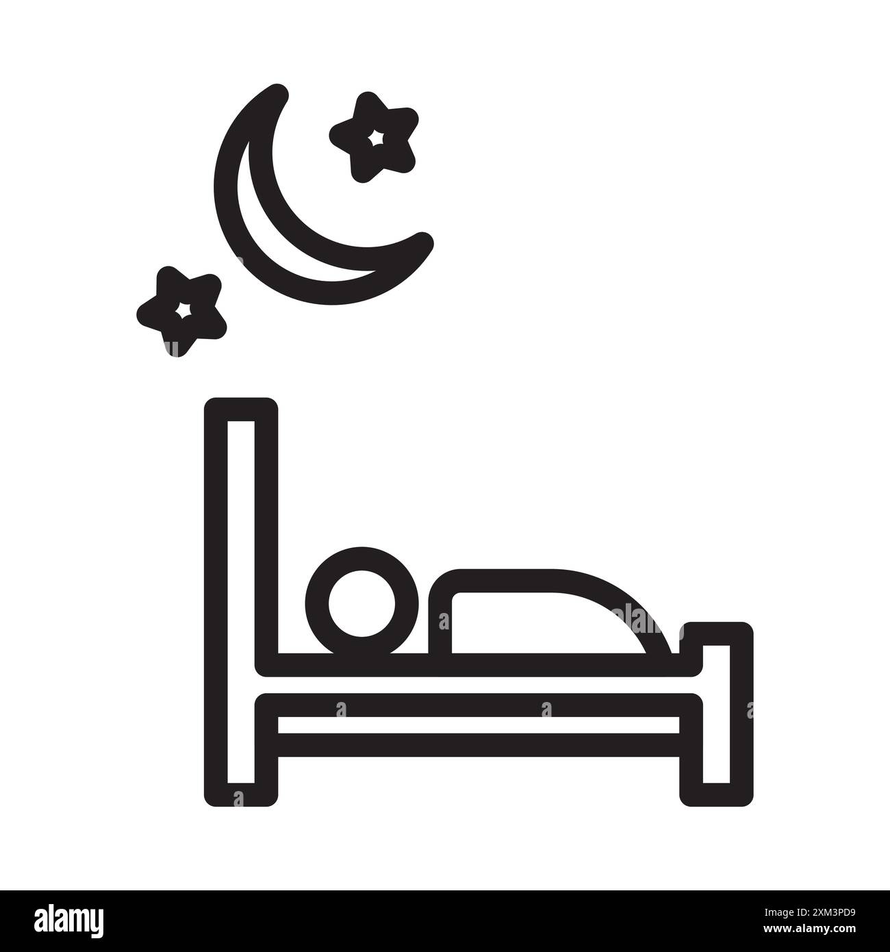 Moon insomnia icon outline Cut Out Stock Images & Pictures - Alamy
