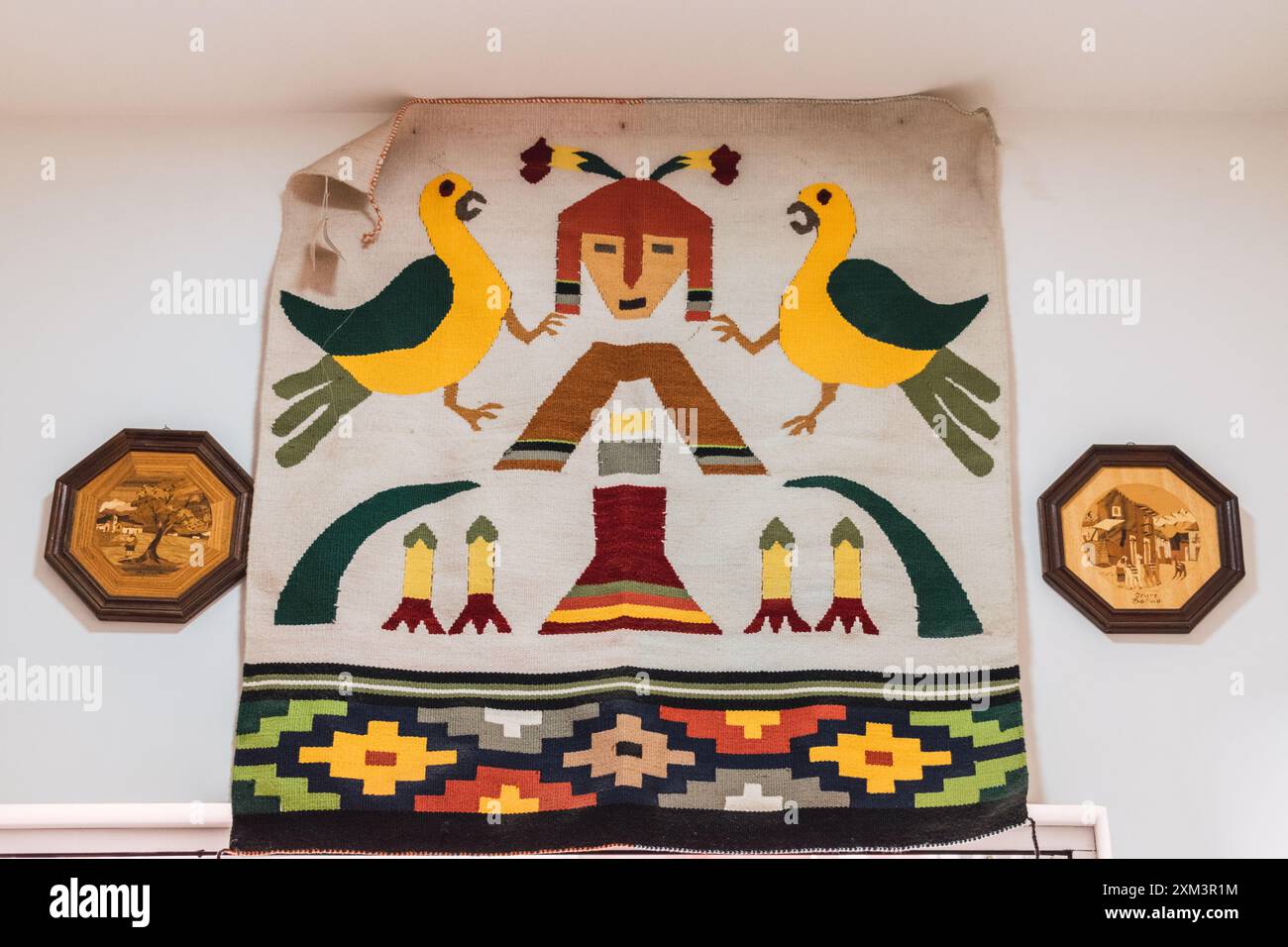 Multicolored handmade cap knitted by hand with alpaca fiber with ...