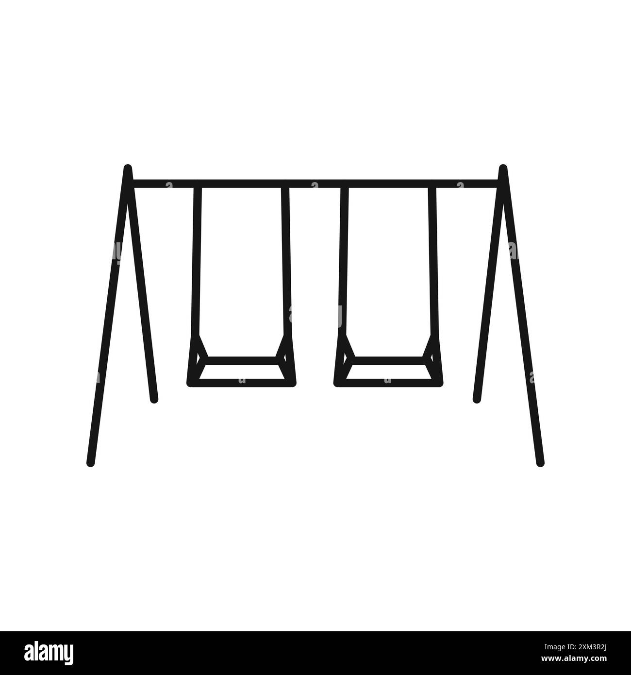 swing icon Black line art vector in black and white outline set collection sign Stock Vector ...