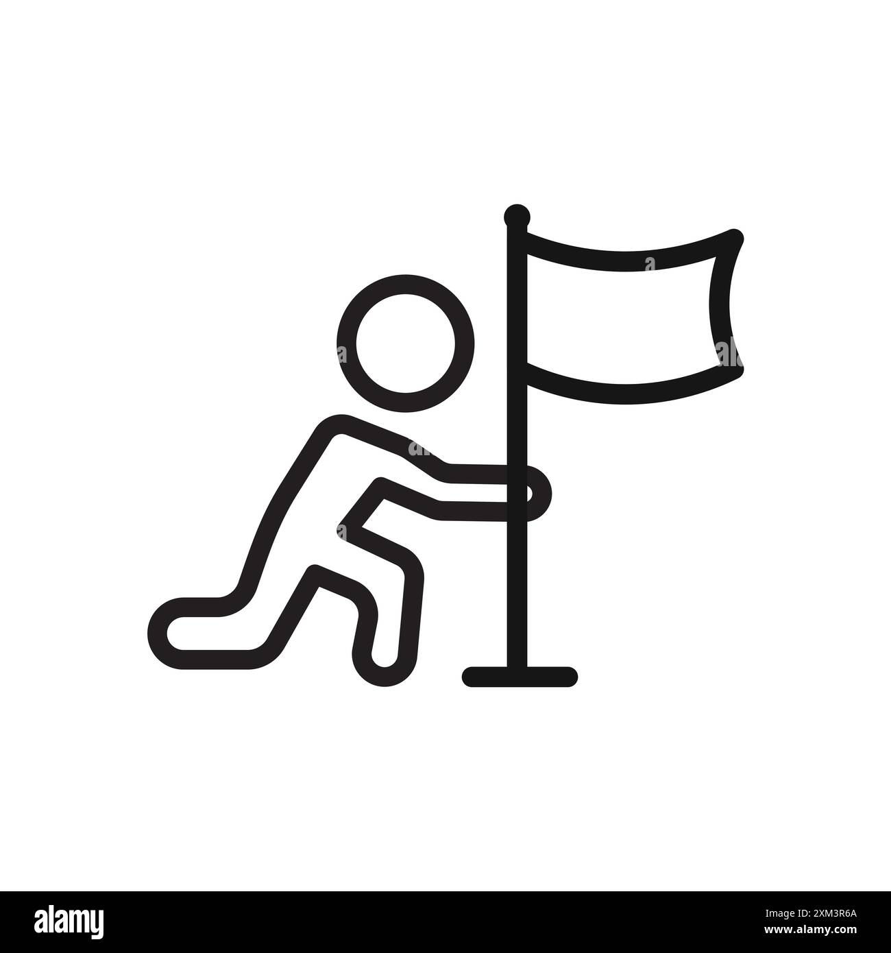 Surrender, capitulate, give up icon Black line art vector in black and ...